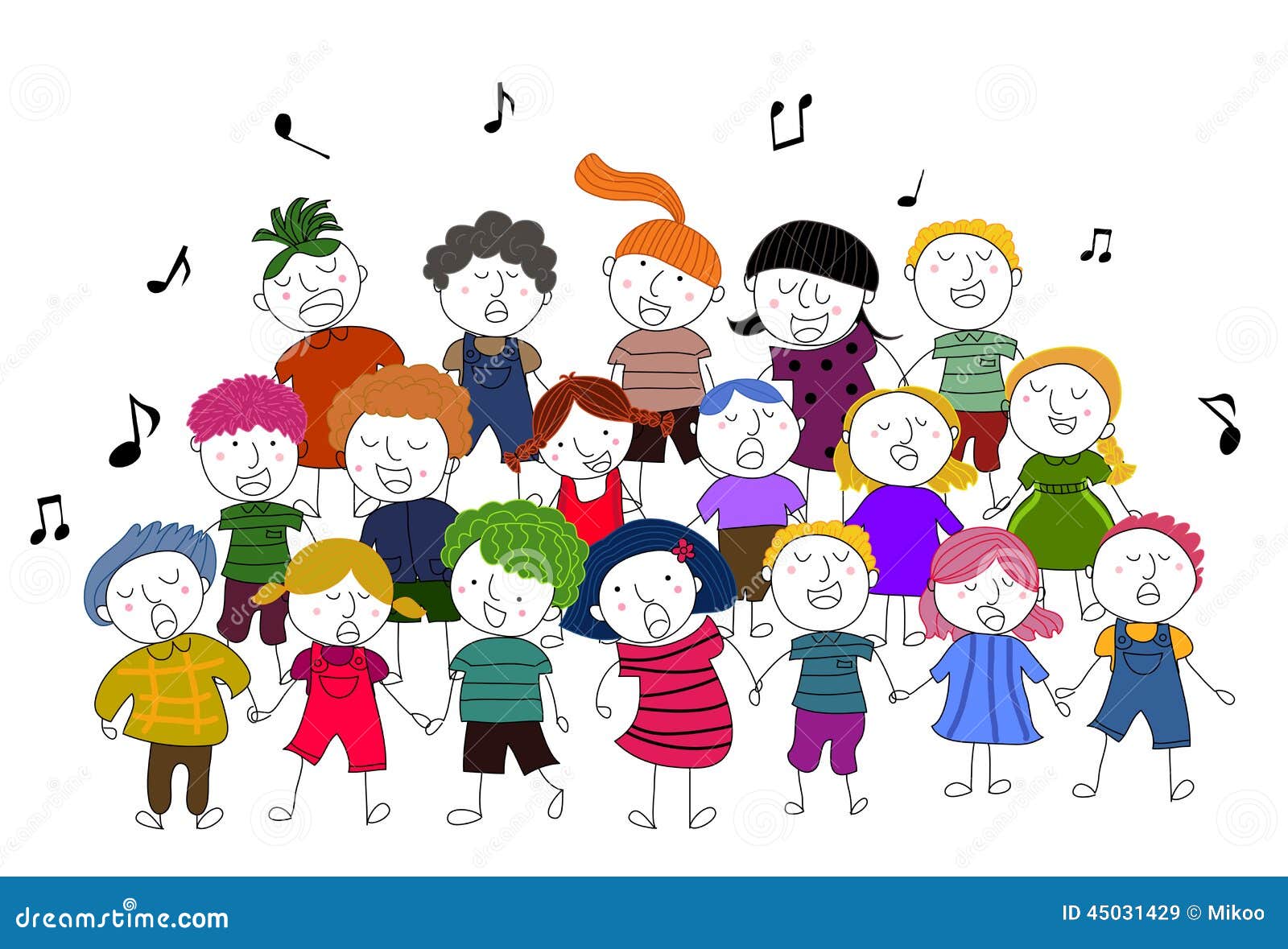 Kinderchor-Gesangillustration Vektor Abbildung - Illustration von kind ...
