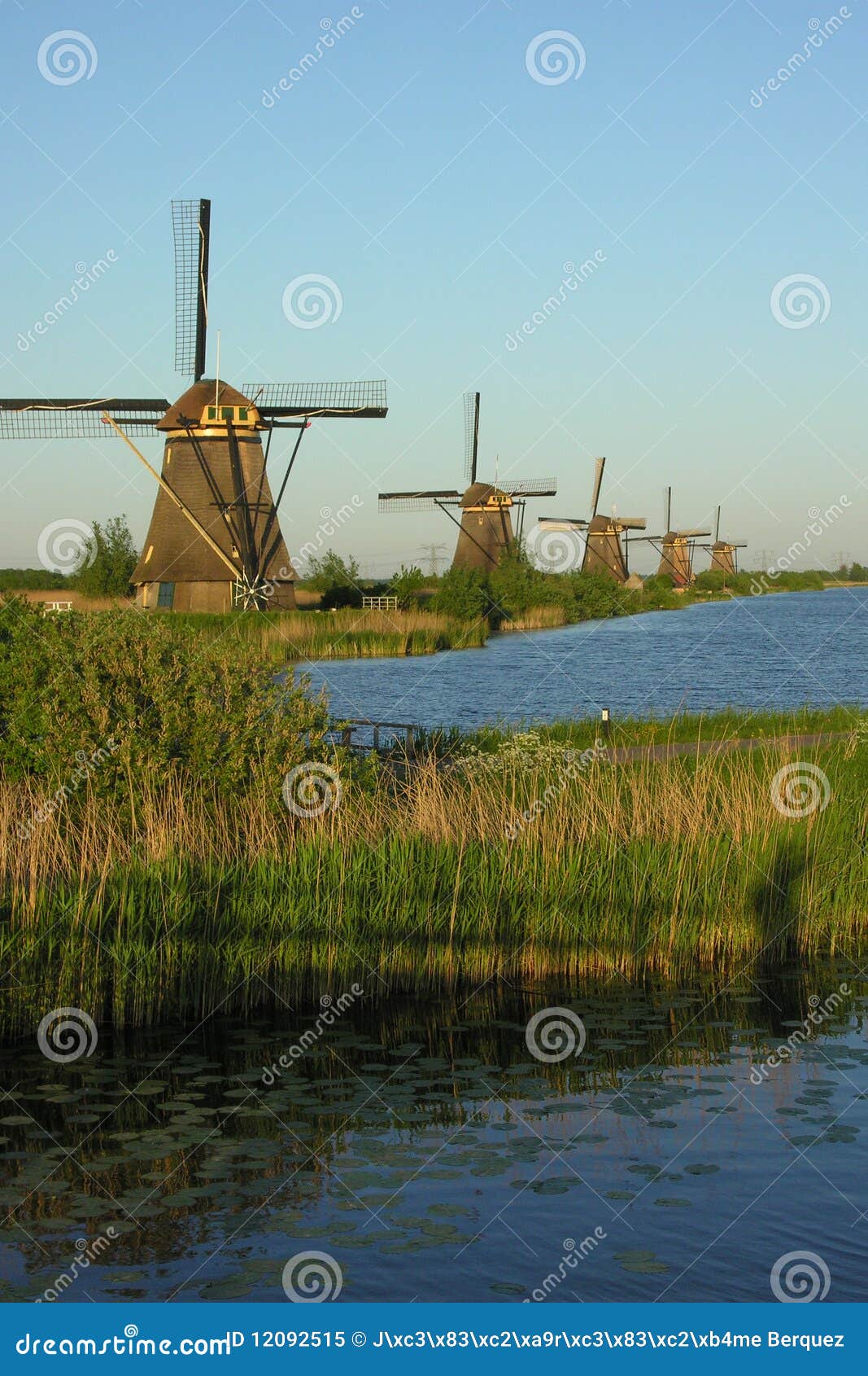 Kinderdijk image stock. Image du rotterdam, vent, windmill - 12092515