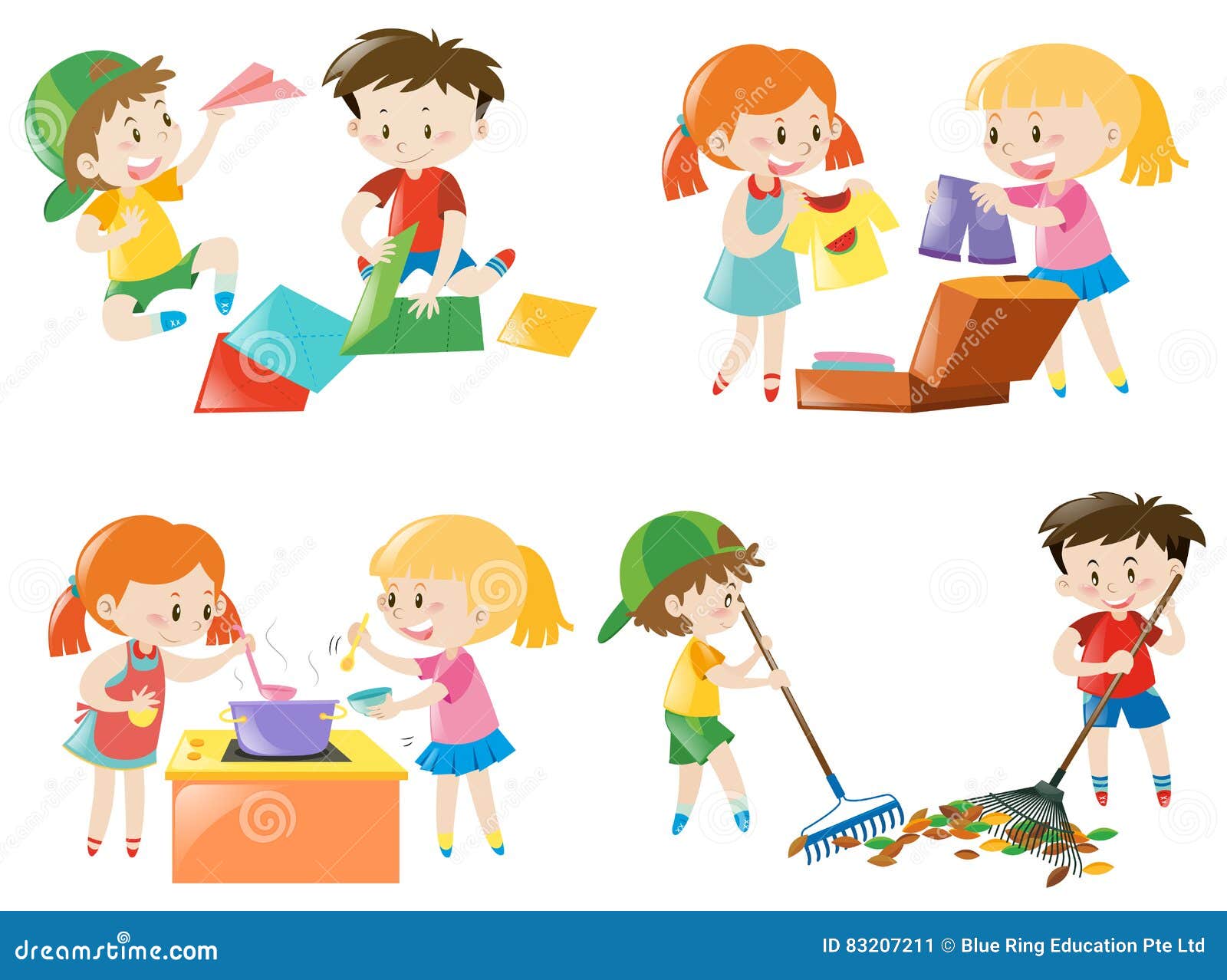 Kinderen Die Verschillende Activiteiten Doen Vector Illustratie ...