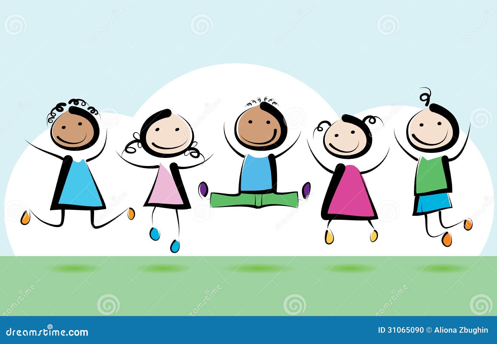 Kinderen het springen vector illustratie. Illustration of gelukkig ...