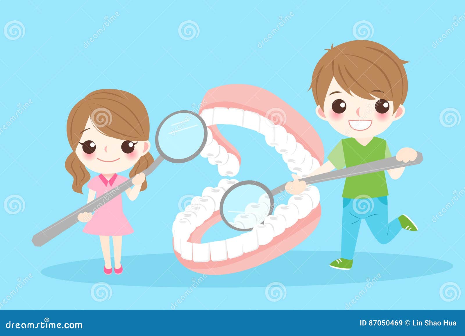 Kinderen met gebit vector illustratie. Illustration of tandarts - 87050469
