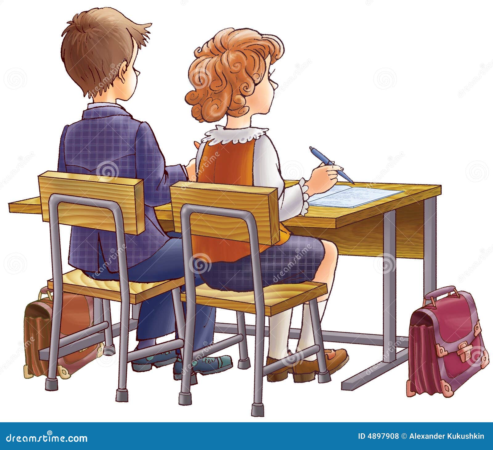 Kinderen op school stock illustratie. Illustration of onderzoek - 4897908