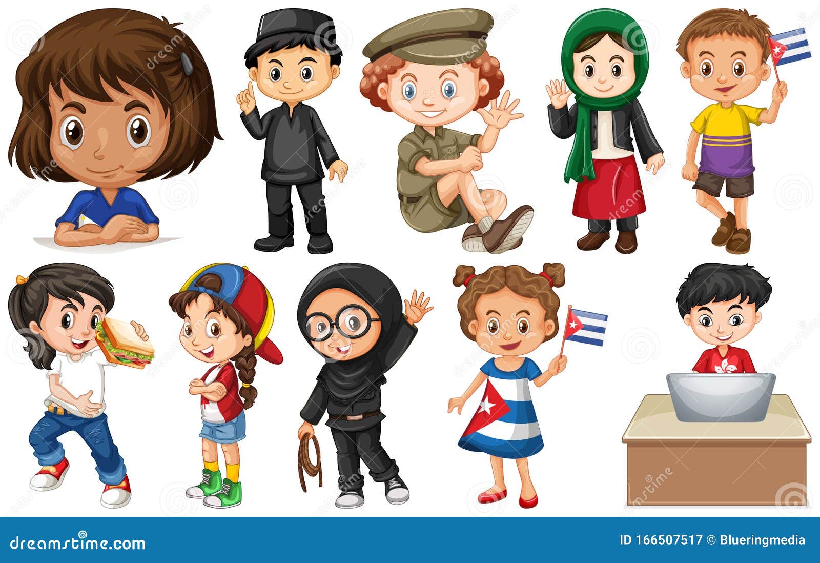 Kinderen Uit Verschillende Landen Vector Illustratie - Illustration of ... Kinderen Uit Verschillende Landen Vector Illustratie - Illustration of ...