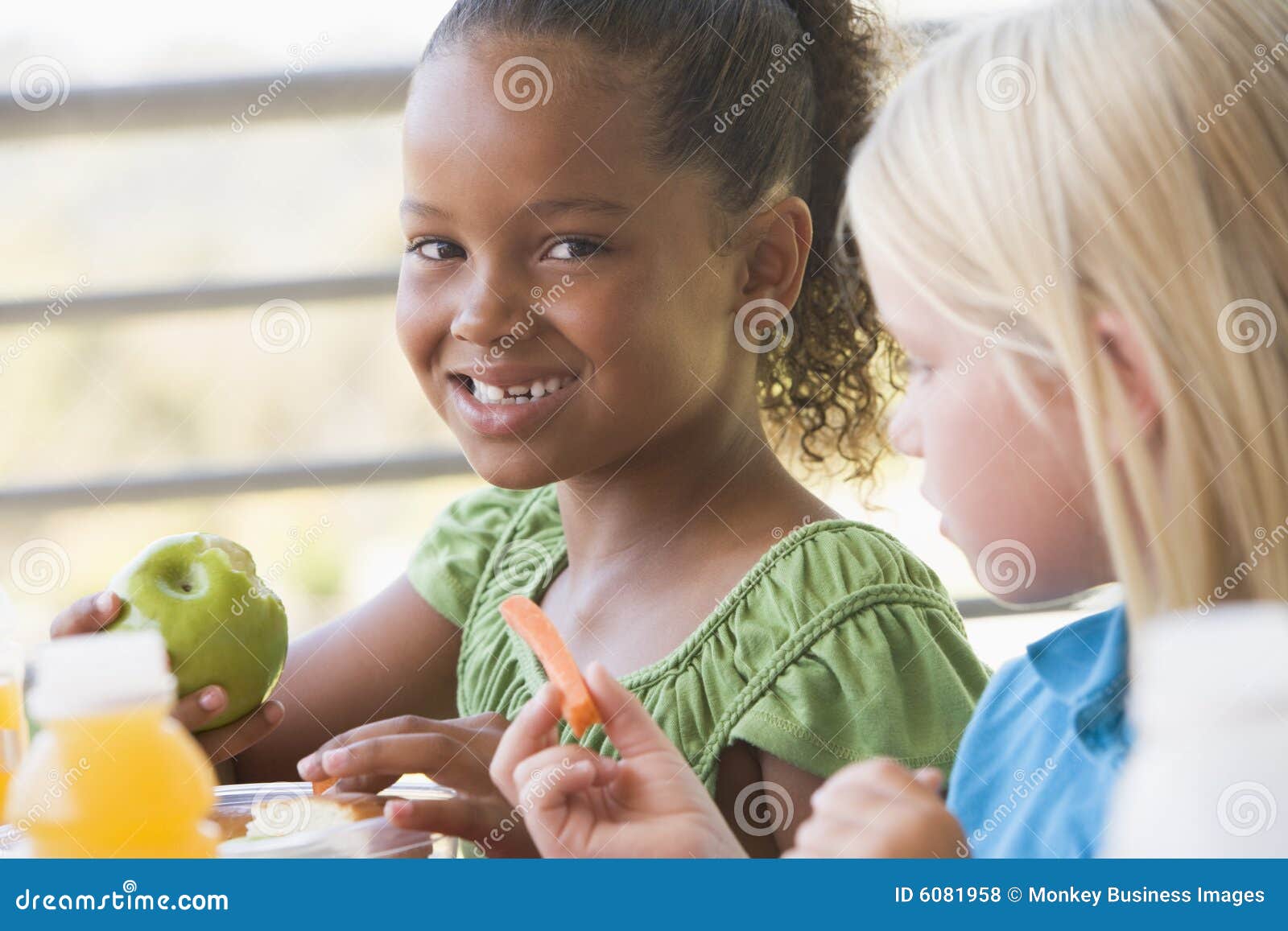 Kindergarten Children Eating Lunch Stock Photo - Image of drink ...