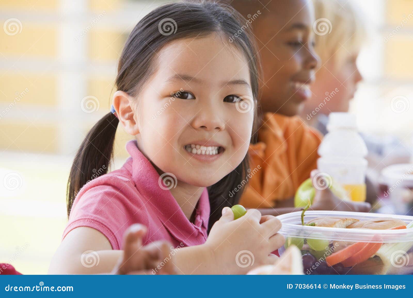Kindergarten Children Eating Lunch Stock Photo - Image of group, colour ...