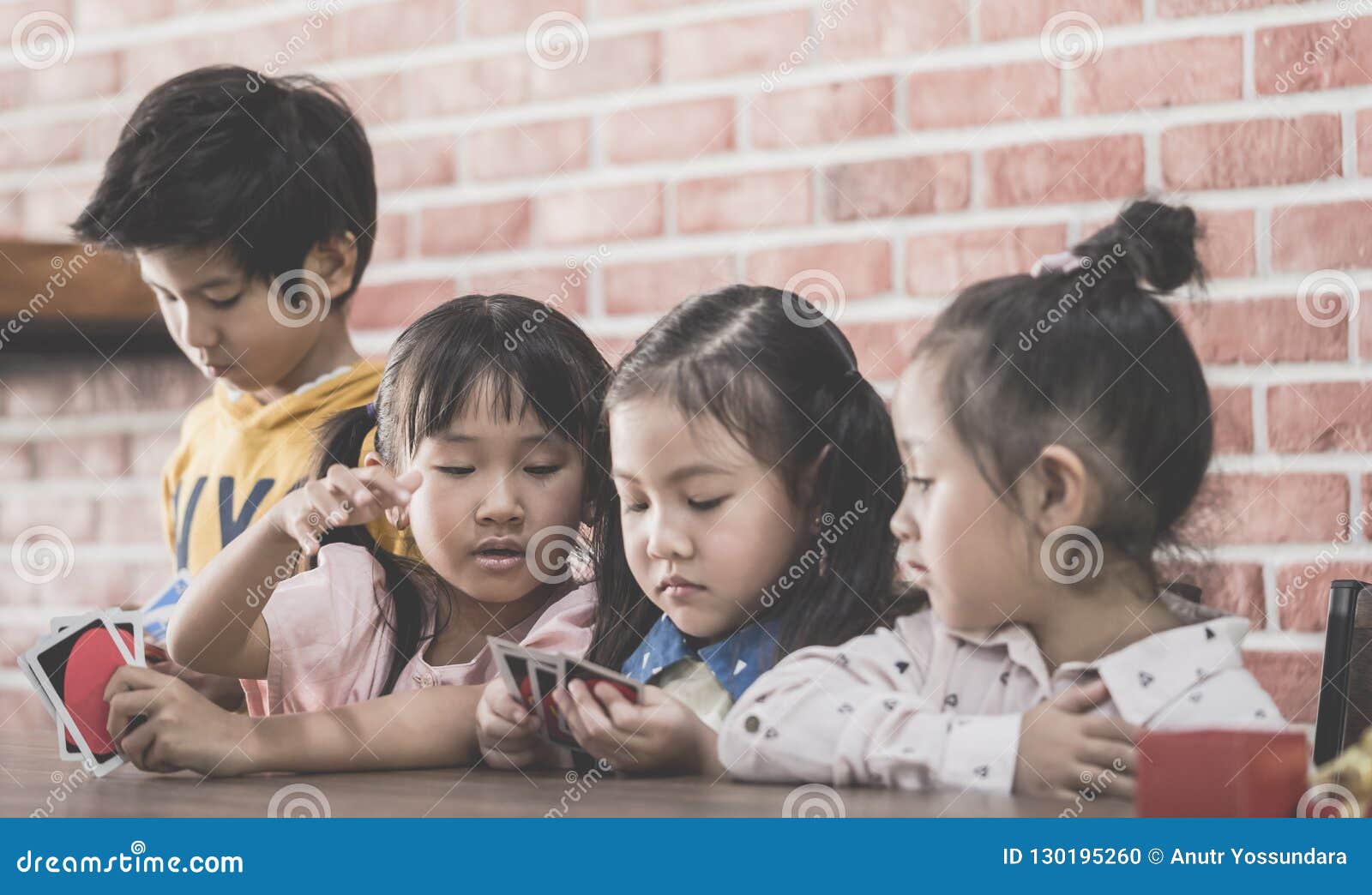 Children Playing with Counting Card in Class Room Stock Photo - Image ...