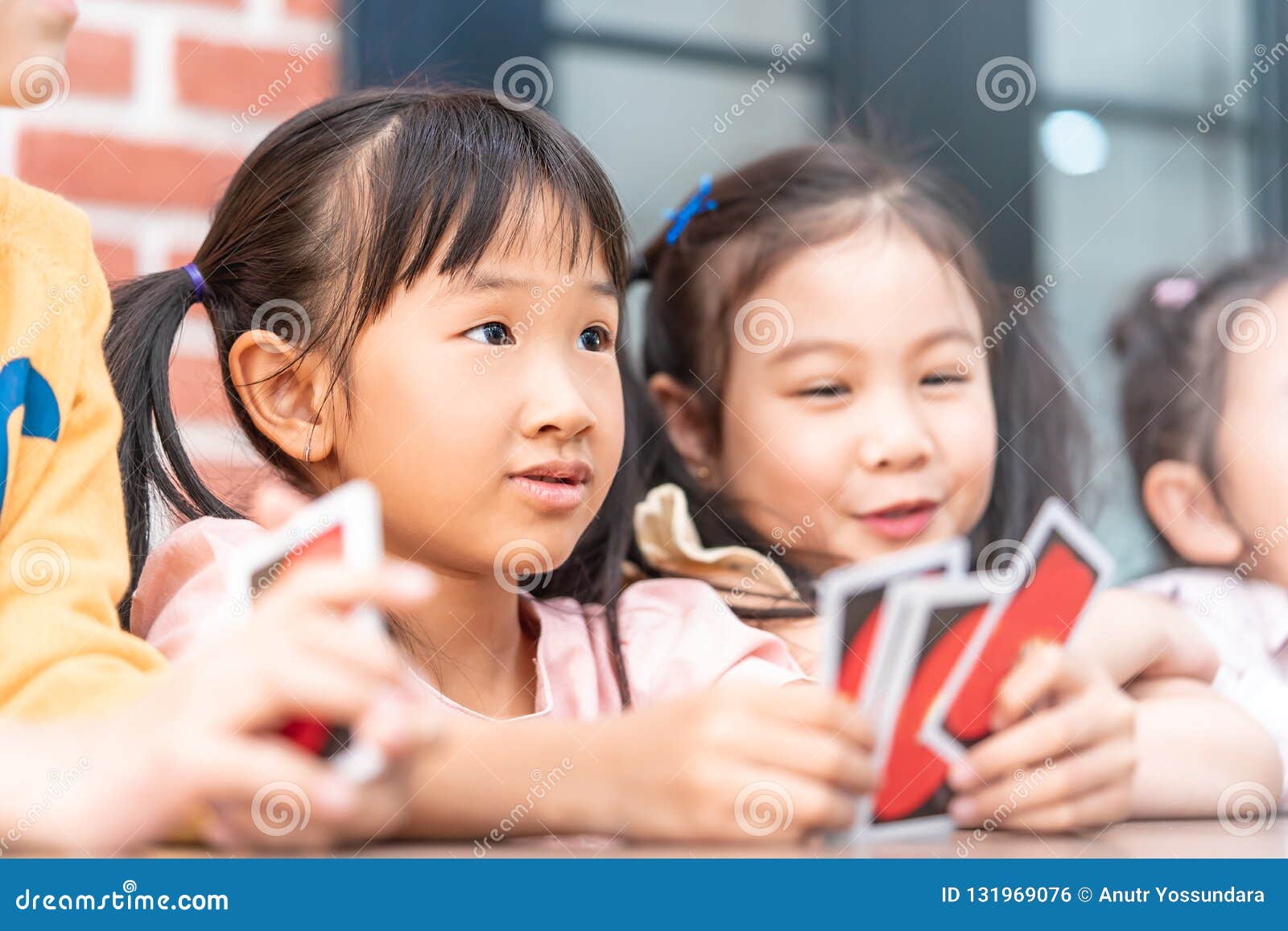 Children Playing with Counting Card in Class Room Stock Photo - Image ...