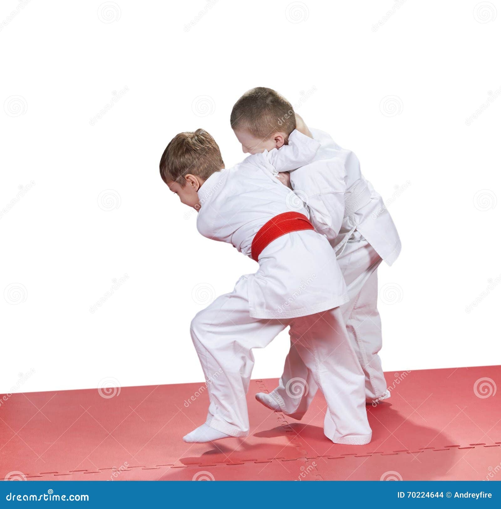 In Kindergarten, the Children are Trained Judo Techniques Stock Photo ...