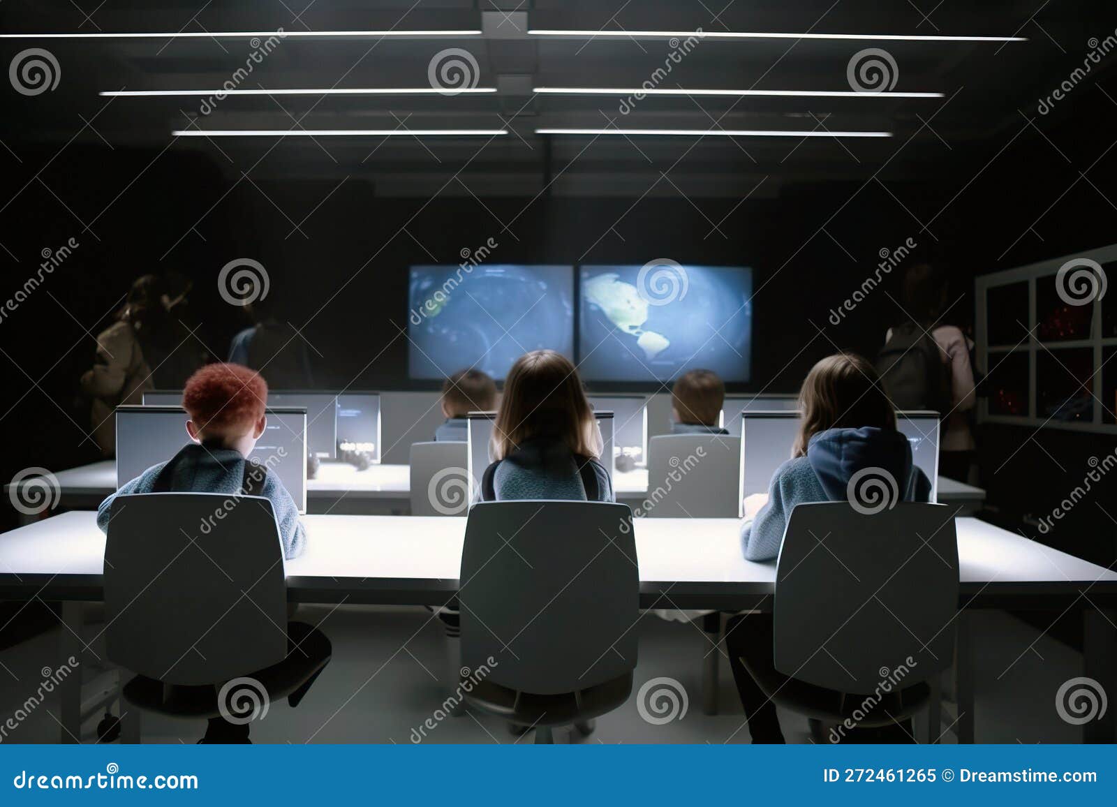 Kindergarten Class in High-tech Classroom. AI Generated Stock ...