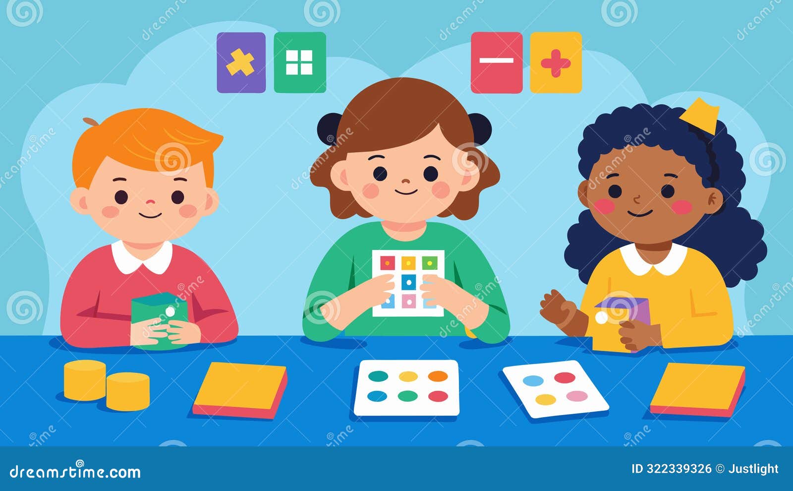 A Kindergarten Class Using Colorful Flashcards To Play a Game of Memory ...