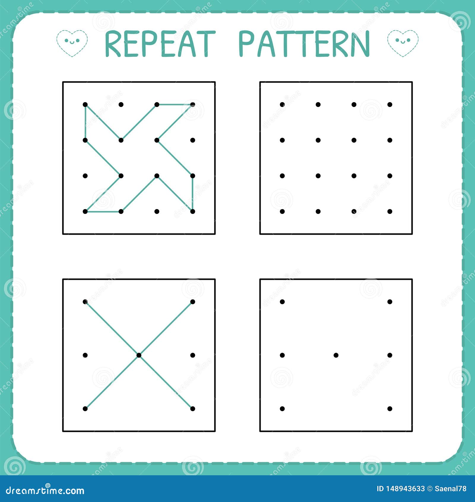 Kindergarten Educational Game for Kids. Repeat Pattern. Preschool ...
