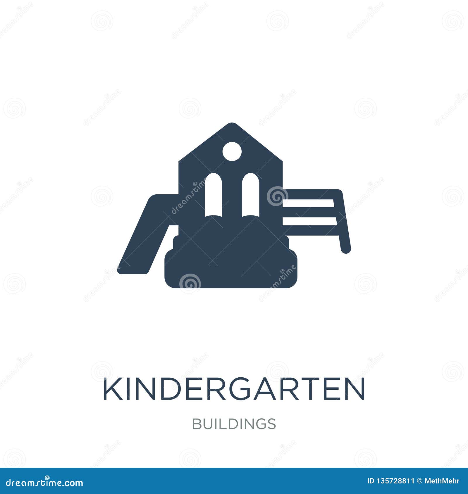 Kindergarten Icon On White Background. Simple Element Illustration From ...
