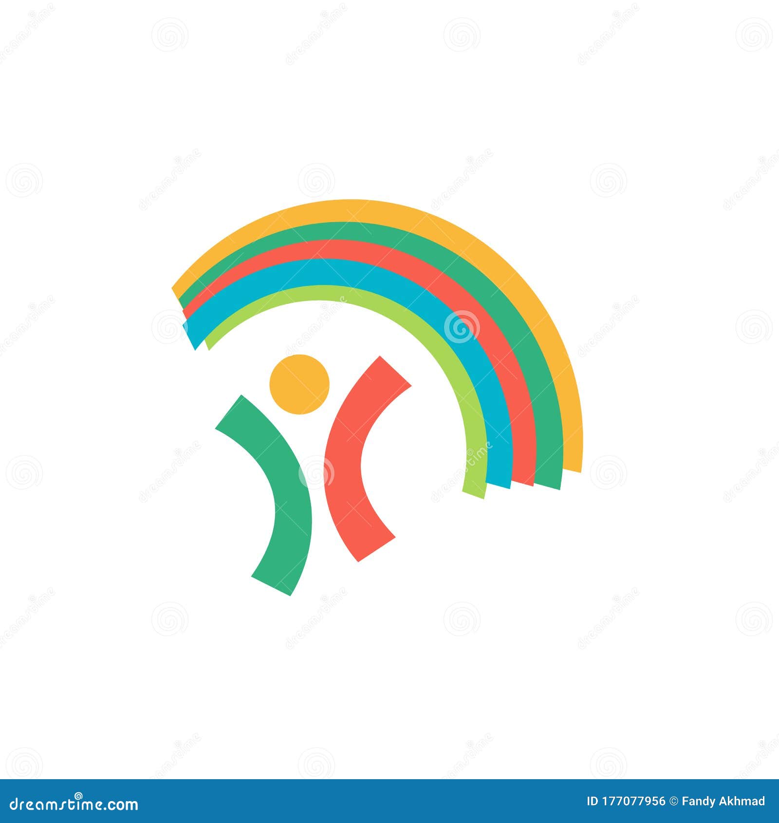 Kindergarten with Rainbow and Kids Logo Vector Icon Design ...