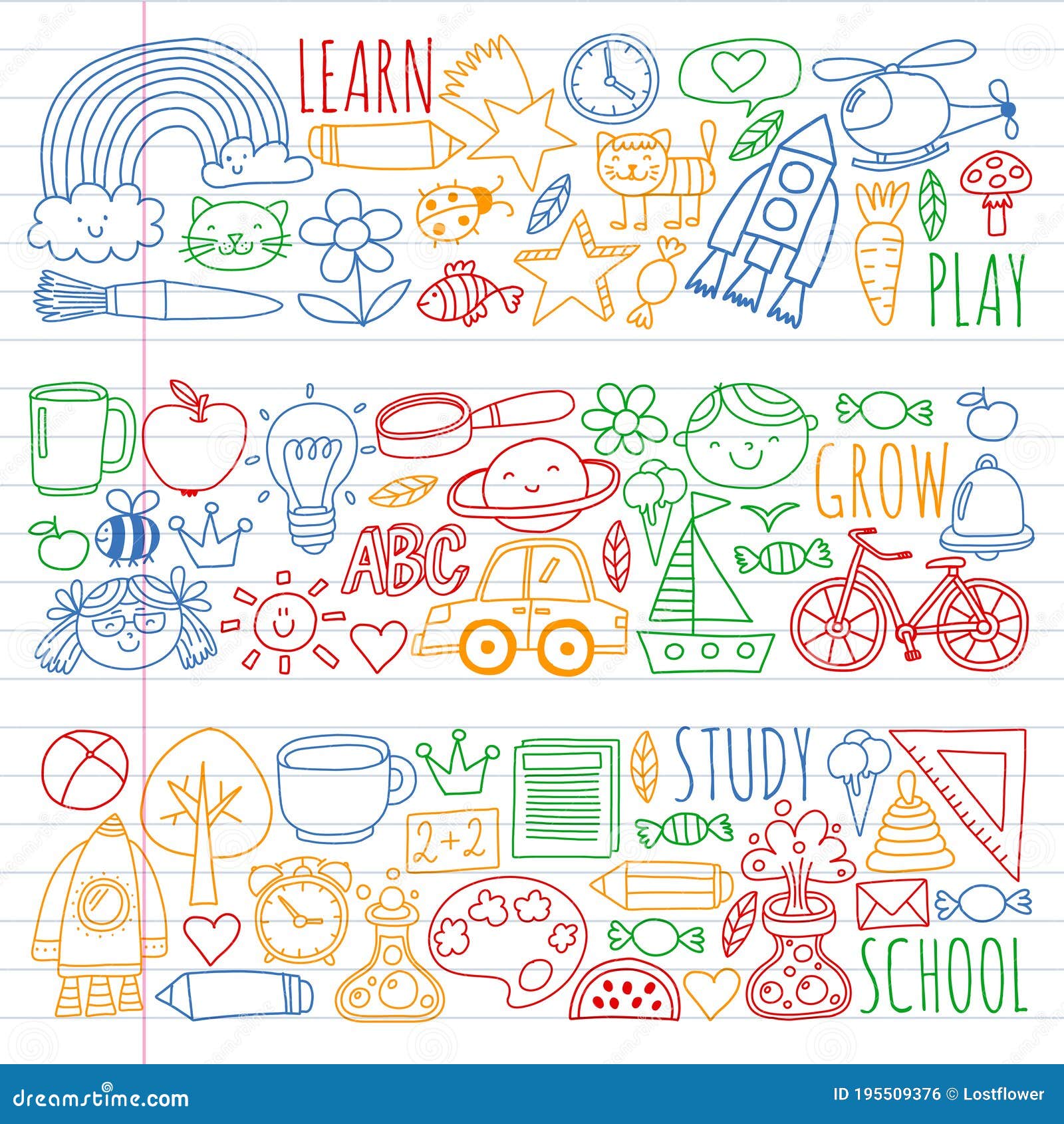 Online School, Internet E-learning. Kindergarten and School. Stock ...