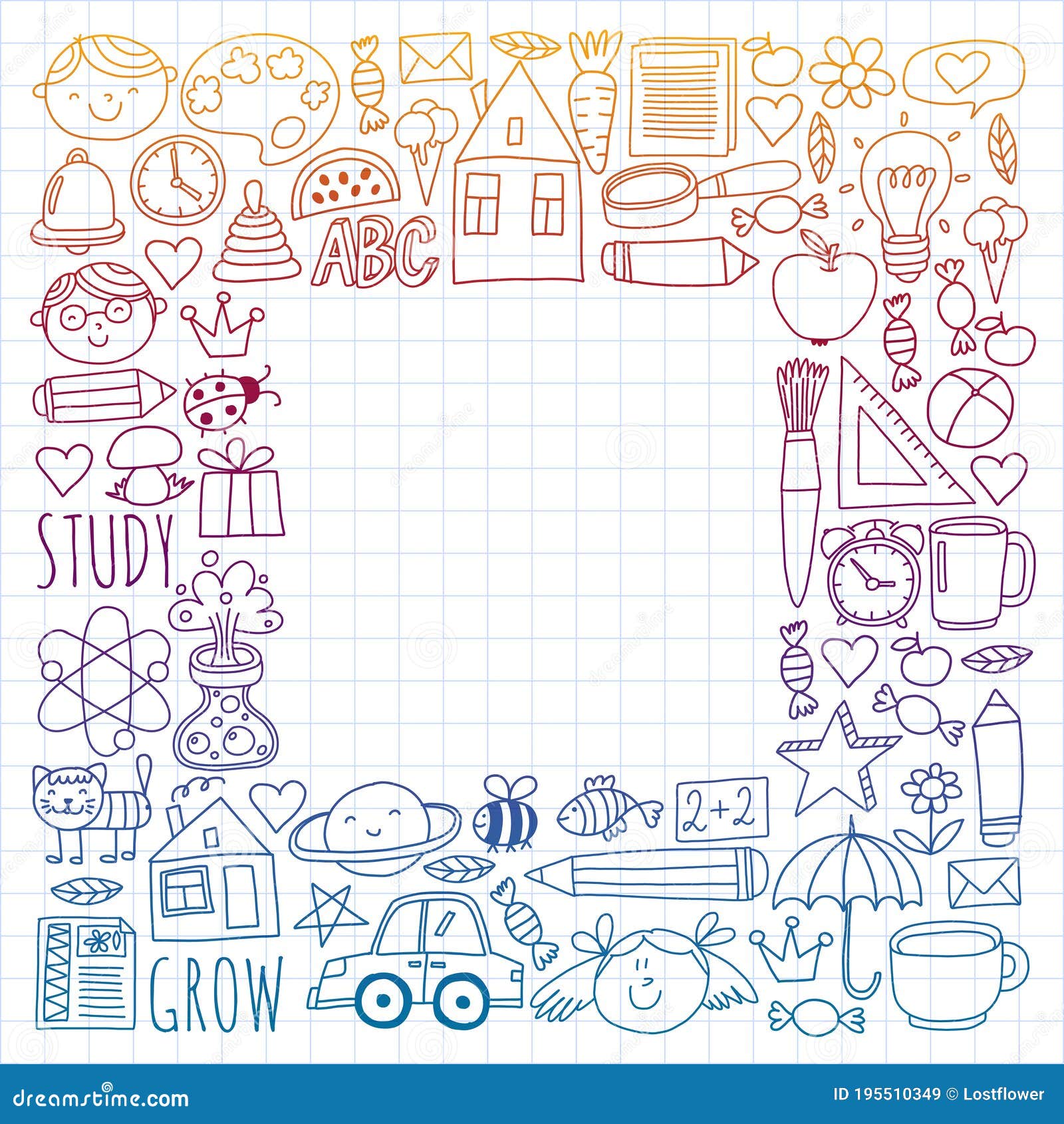 Online School, Internet E-learning. Kindergarten and School. Stock ...