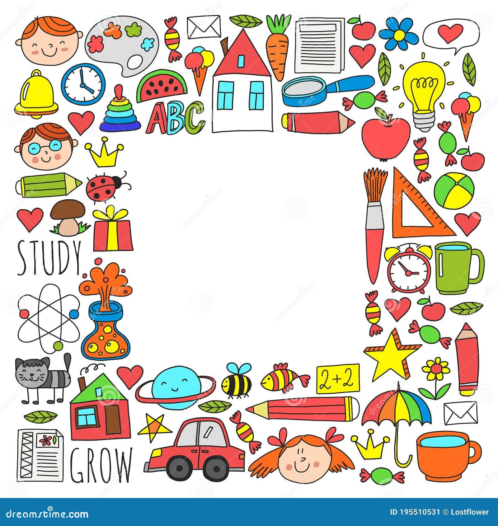 Online School, Internet E-learning. Kindergarten and School. Stock ...