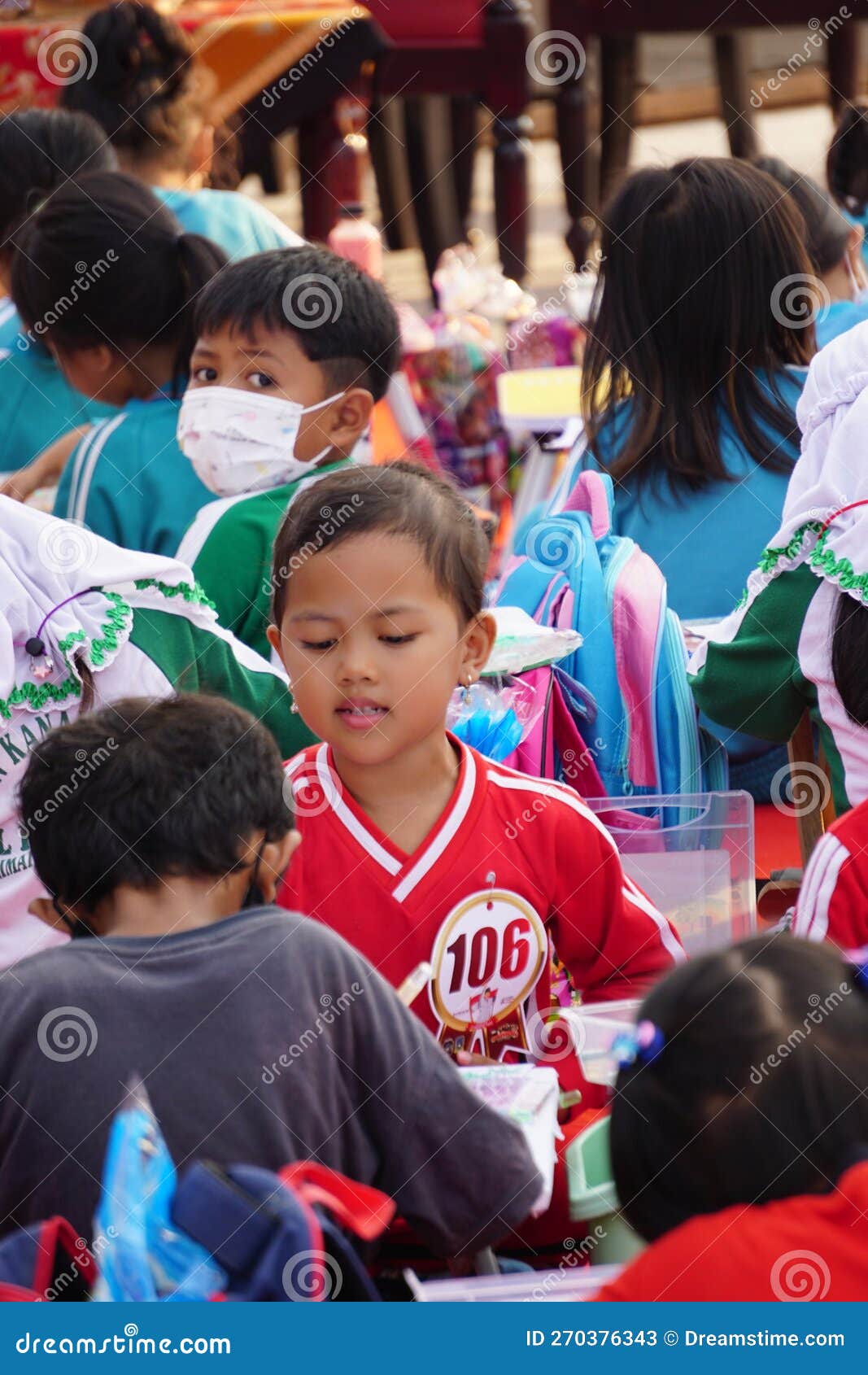 Kindergarten Students are Drawing Together Editorial Stock Photo ...