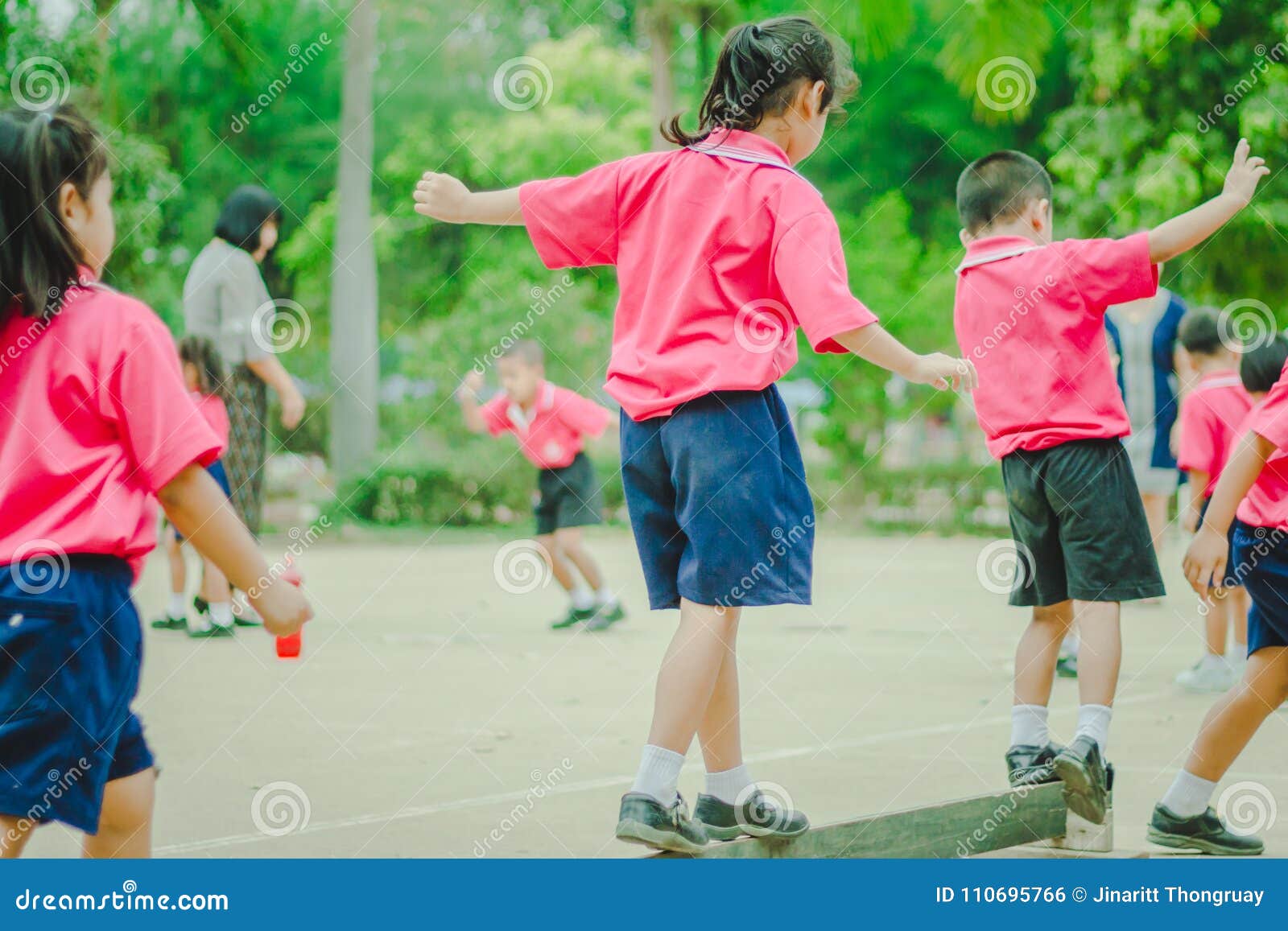 Kindergarten Students are Exercising in Morning. Editorial Photo ...