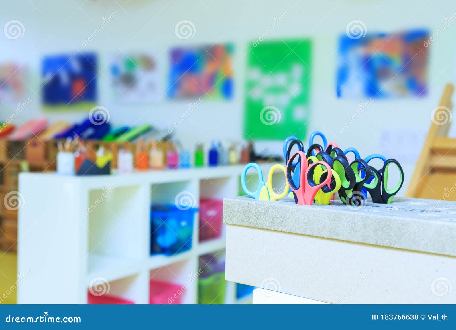 Kindergarten Visual Art Room Stock Photo - Image of school, child ...