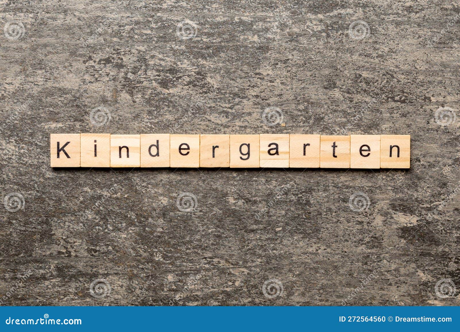 Kindergarten Word Written on Wood Block. Kindergarten Text on Table ...