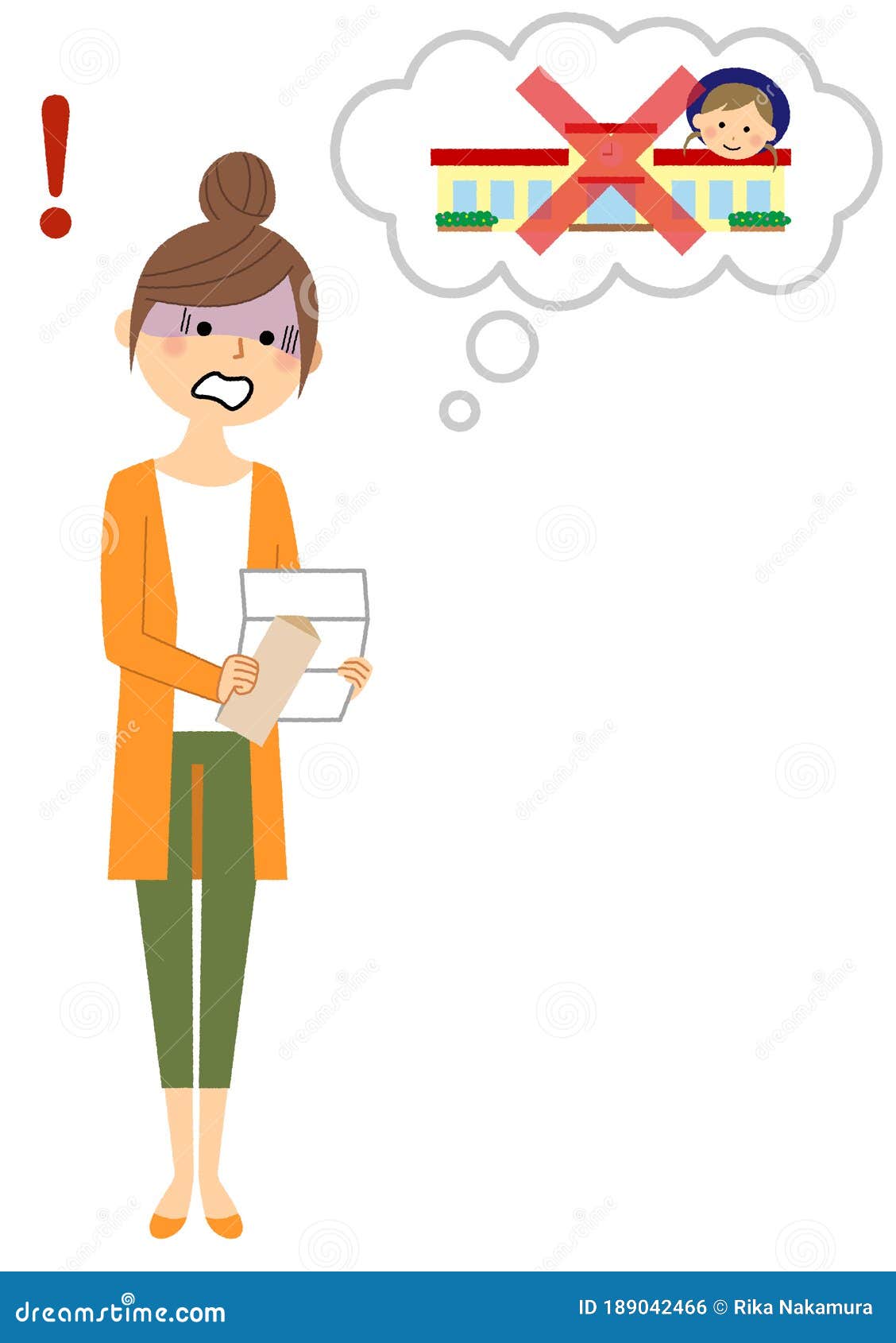 Surprised Mom Watching Result Notification Stock Vector - Illustration ...