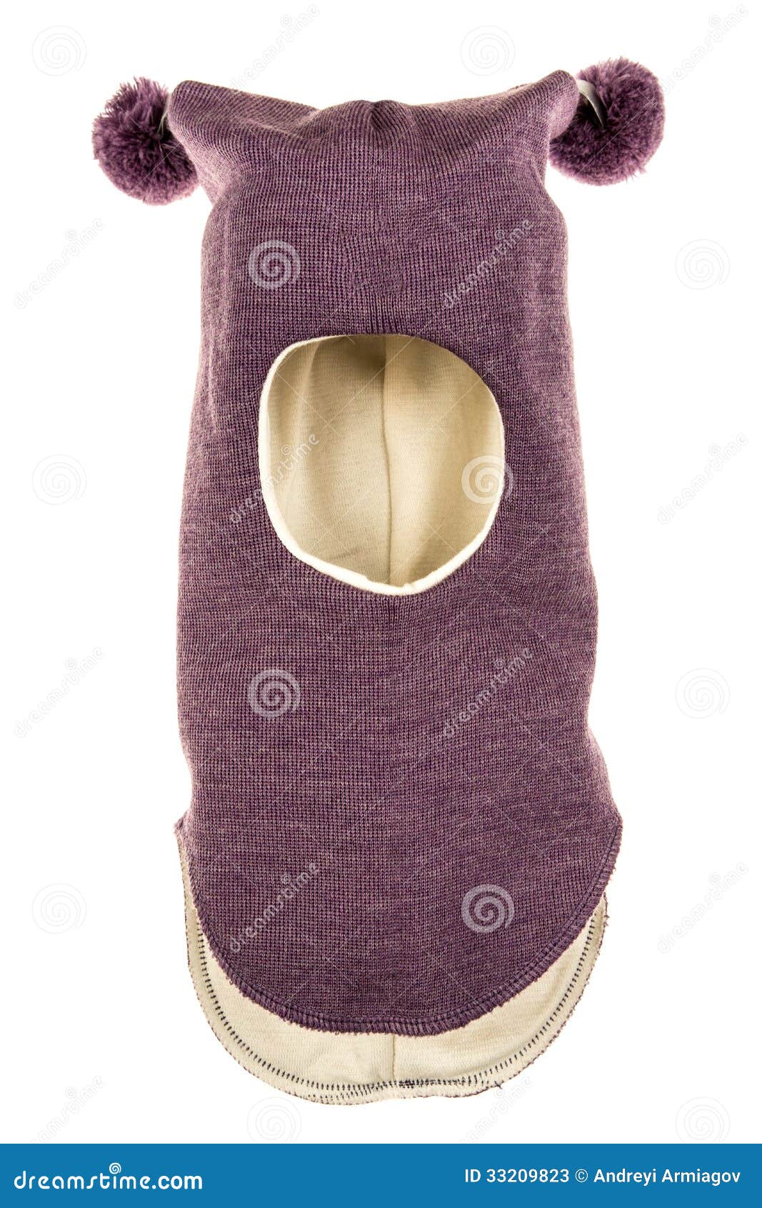 Kinderhut-Sturzhelm Einer Loch Ski Mask Stockbild - Bild von stricken ...