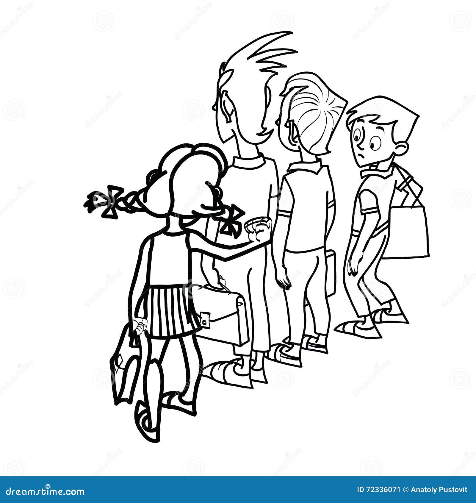 Kinderin Der Schule Drohung Vektor Abbildung - Illustration von mann ...