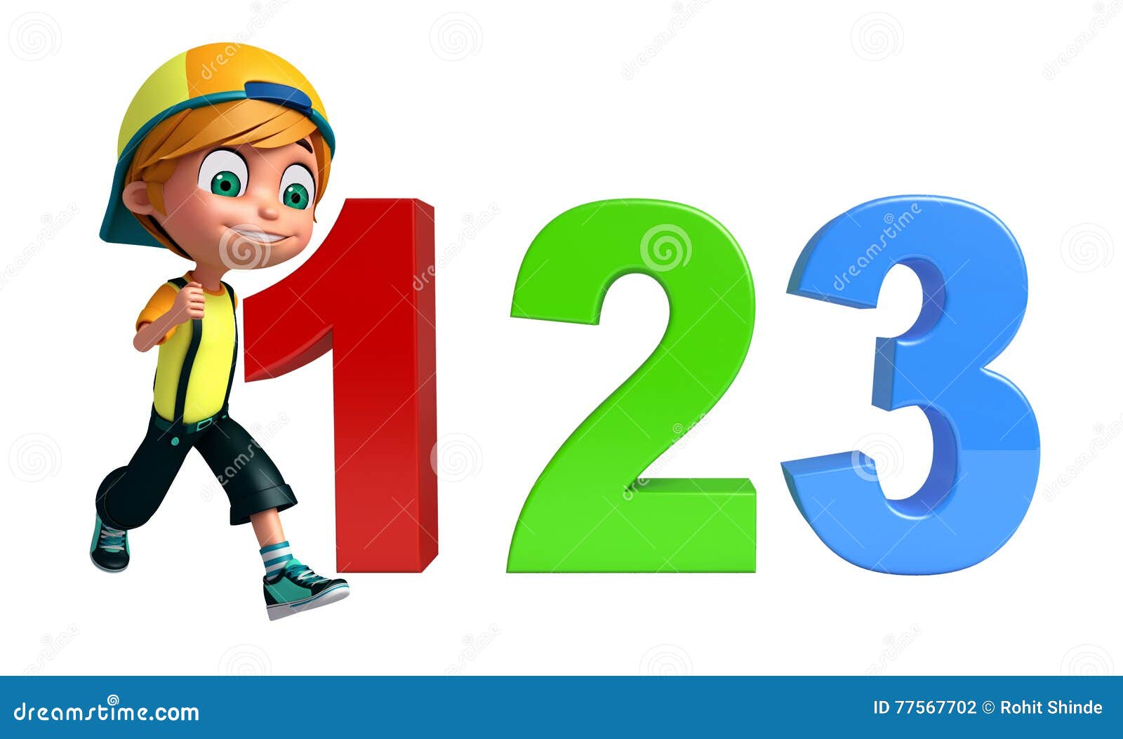 Kinderjunge Mit Zeichen 123 Stock Abbildung - Illustration von ...