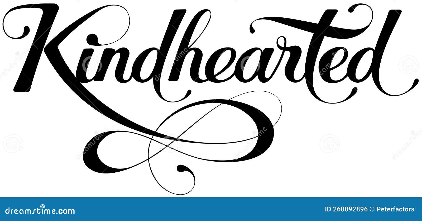 Kindhearted - Custom Calligraphy Text Stock Vector - Illustration of ...