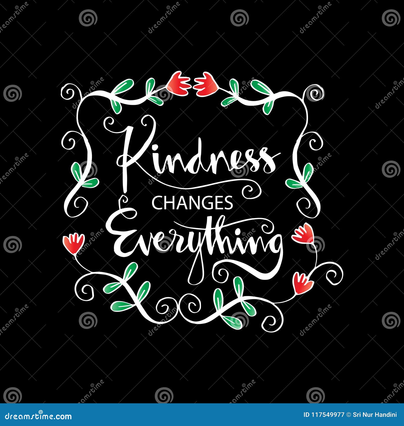 Kindness Changes Everything Stock Illustration - Illustration of decor ...