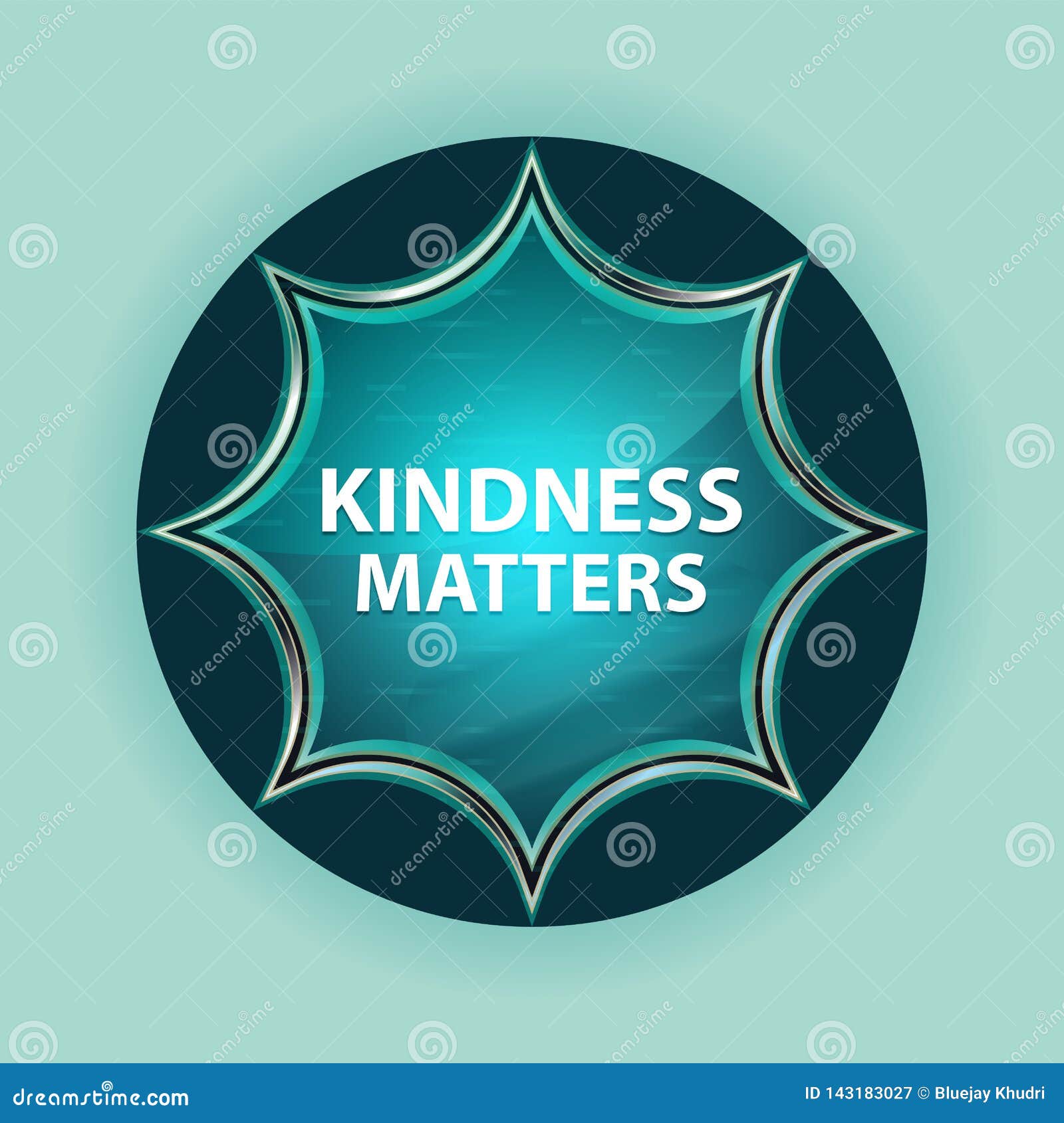 Kindness Matters Magical Glassy Sunburst Blue Button Sky Blue ...