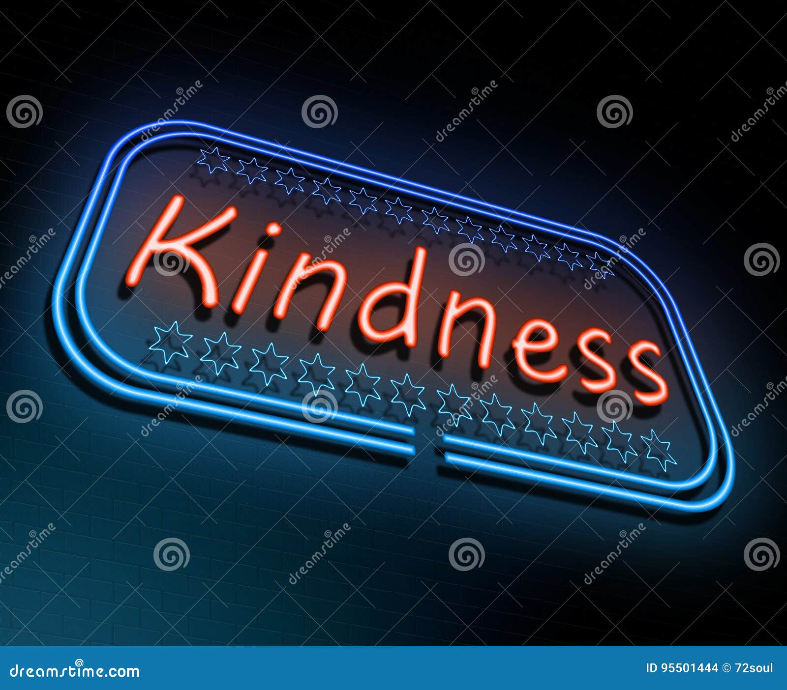 Kindness neon concept. stock illustration. Illustration of thoughtful ...
