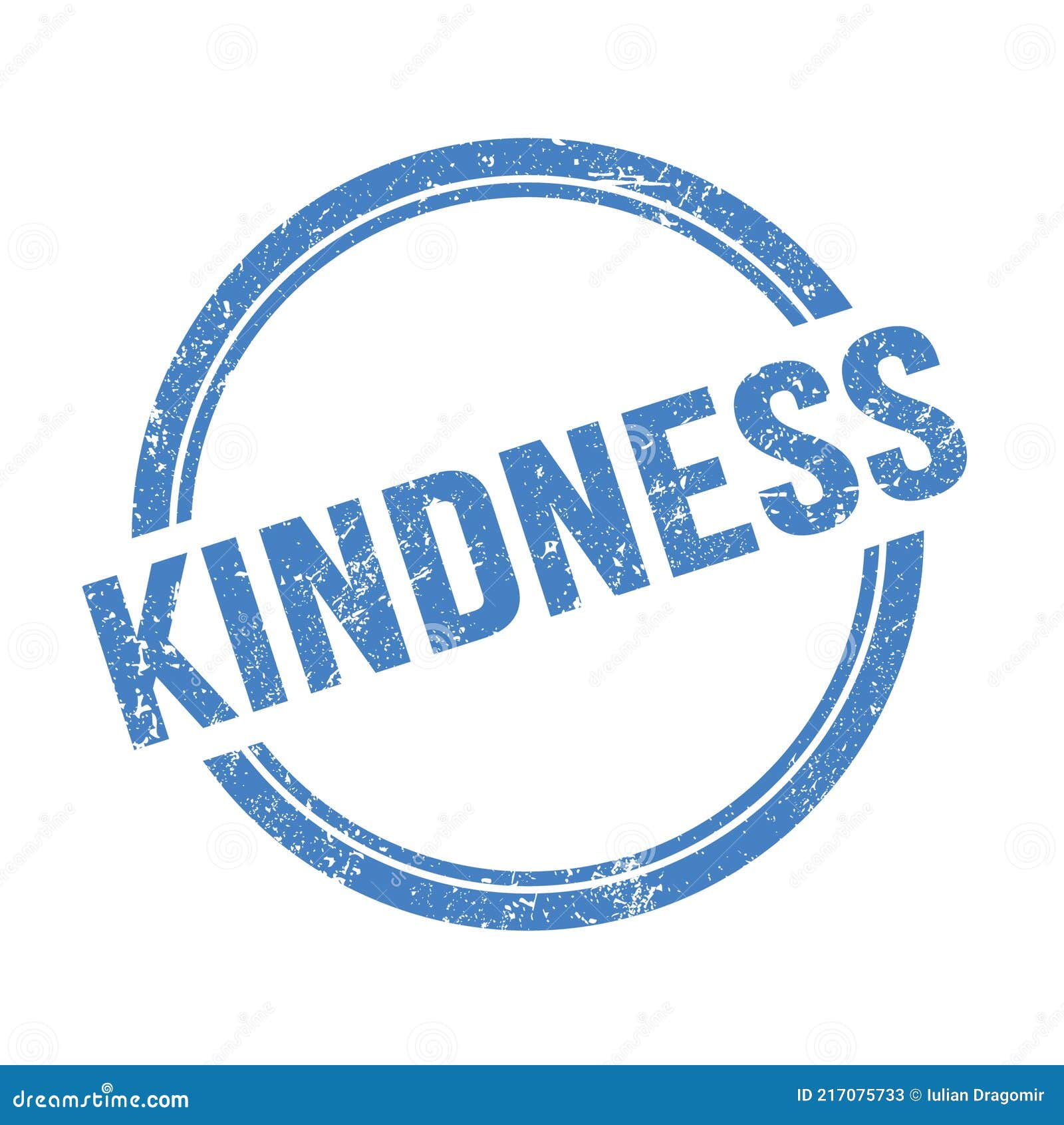 KINDNESS Text Written on Blue Grungy Round Stamp Stock Illustration ...