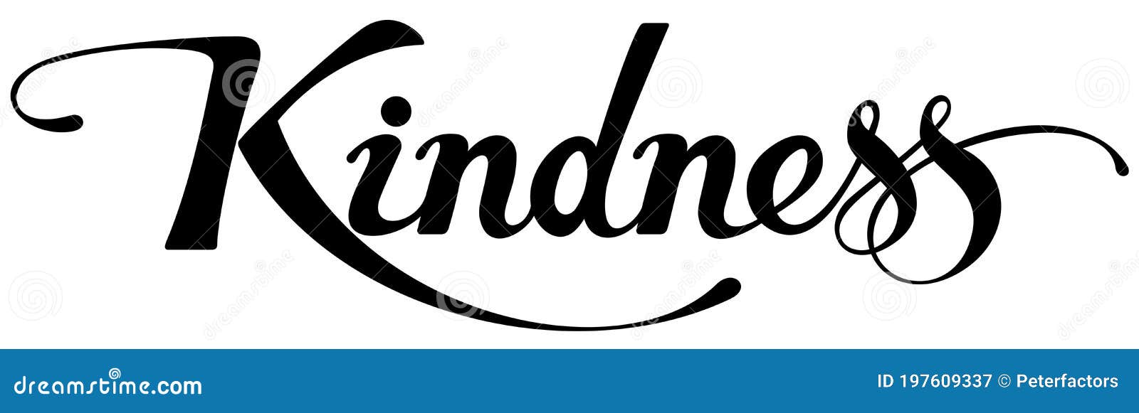 Kindness - Custom Calligraphy Text Cartoon Vector | CartoonDealer.com ...