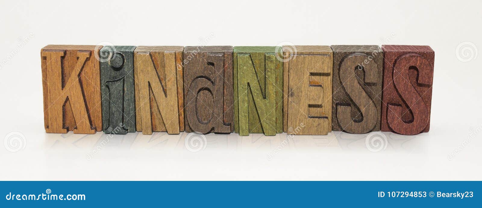 Kindness Word Block Letters - White Background Stock Image - Image of ...