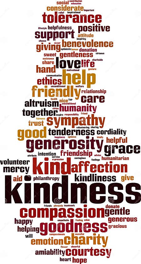 Kindness word cloud stock vector. Illustration of affection - 194135269