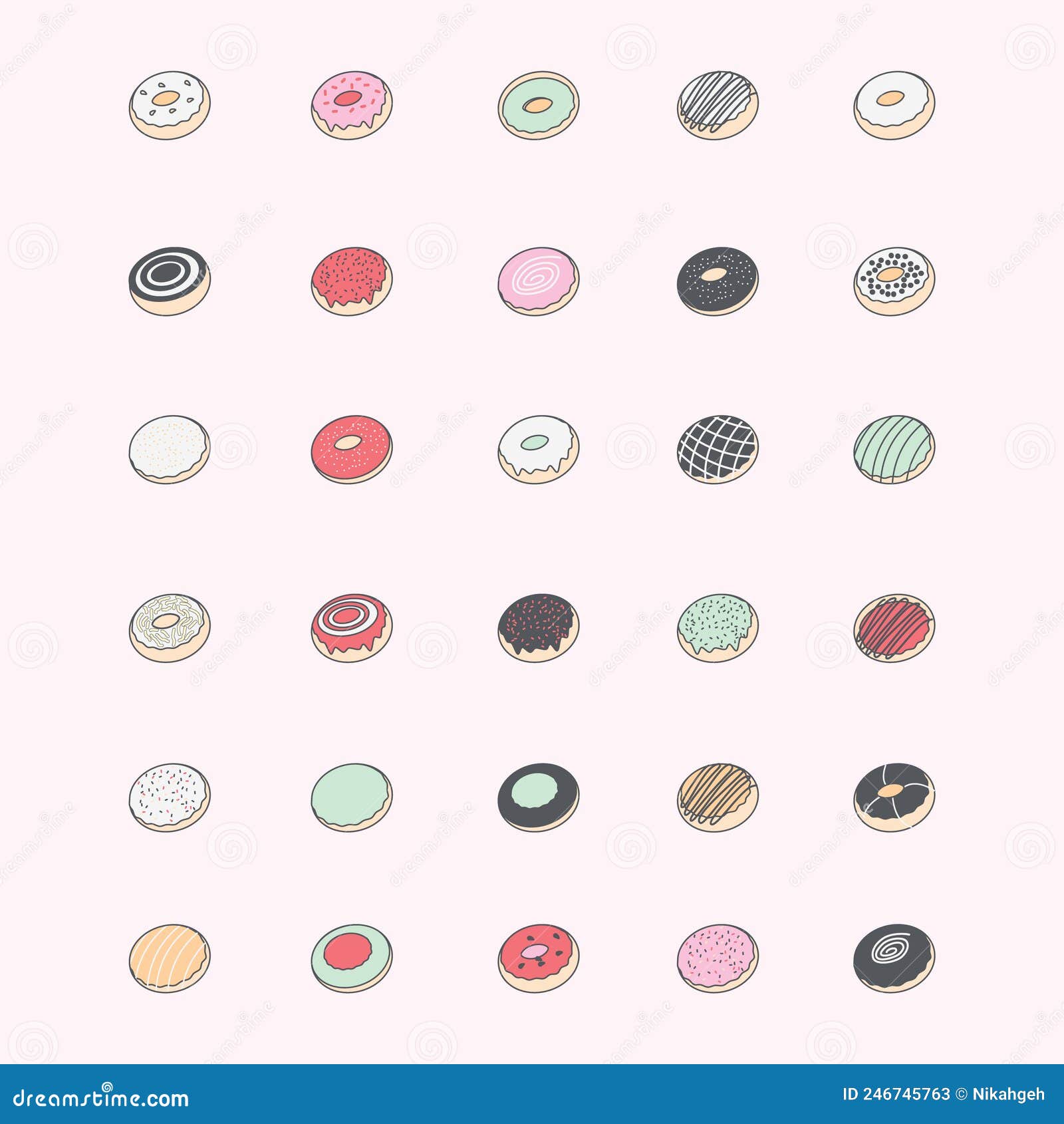 Kinds and Types of Delicious Donuts and Their Taste Variations Stock ...