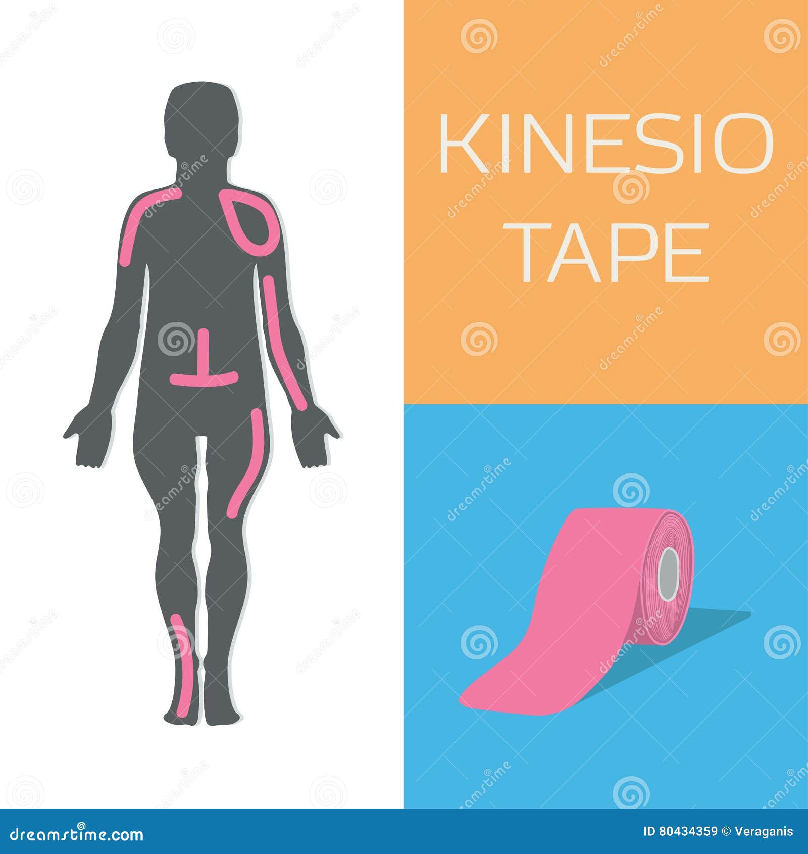 Kinesio Tape Improves Posture and Reduces Swelling. Editorial Stock ...