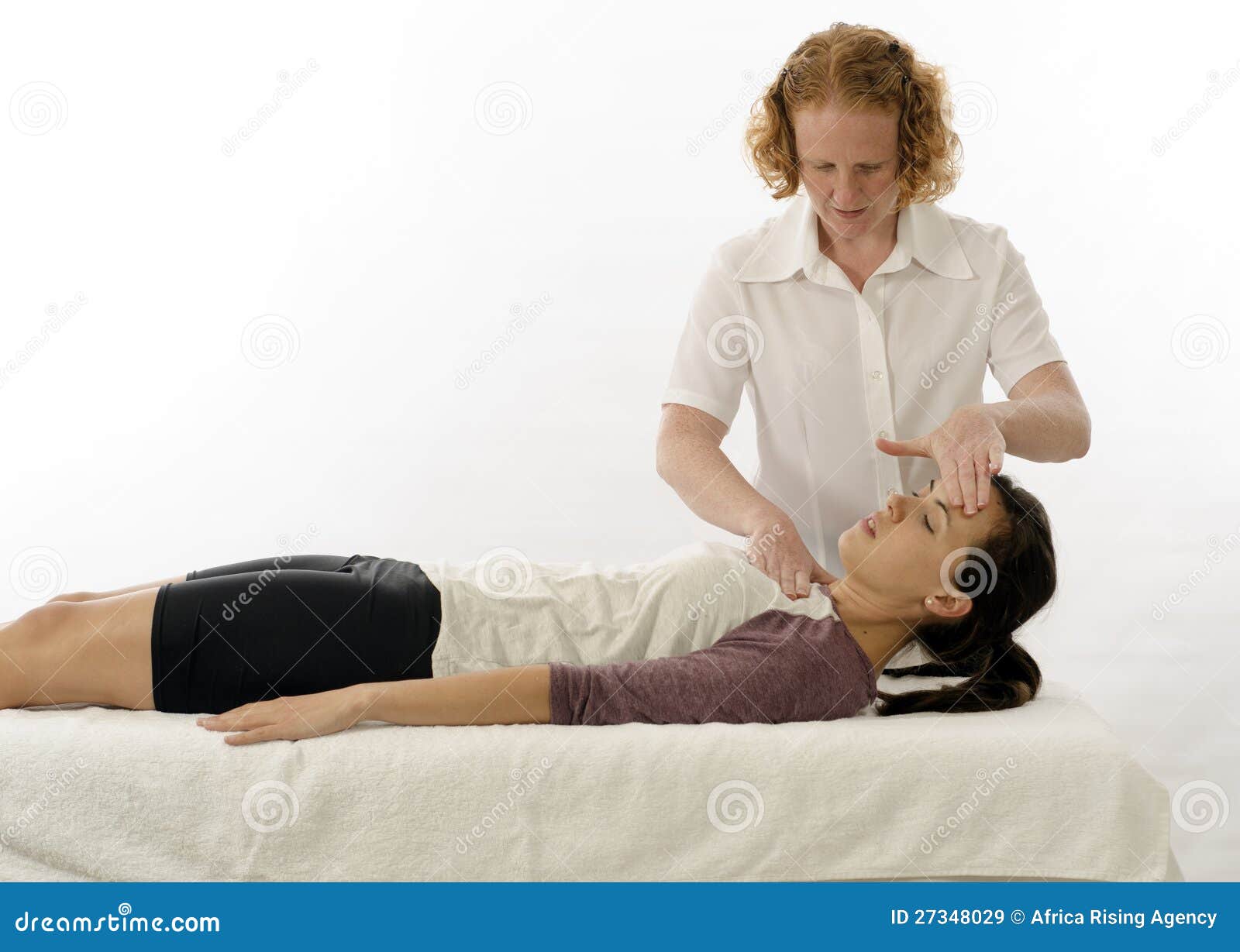 Kinesiologist Treating Neck Muscles Stock Image - Image of white ...