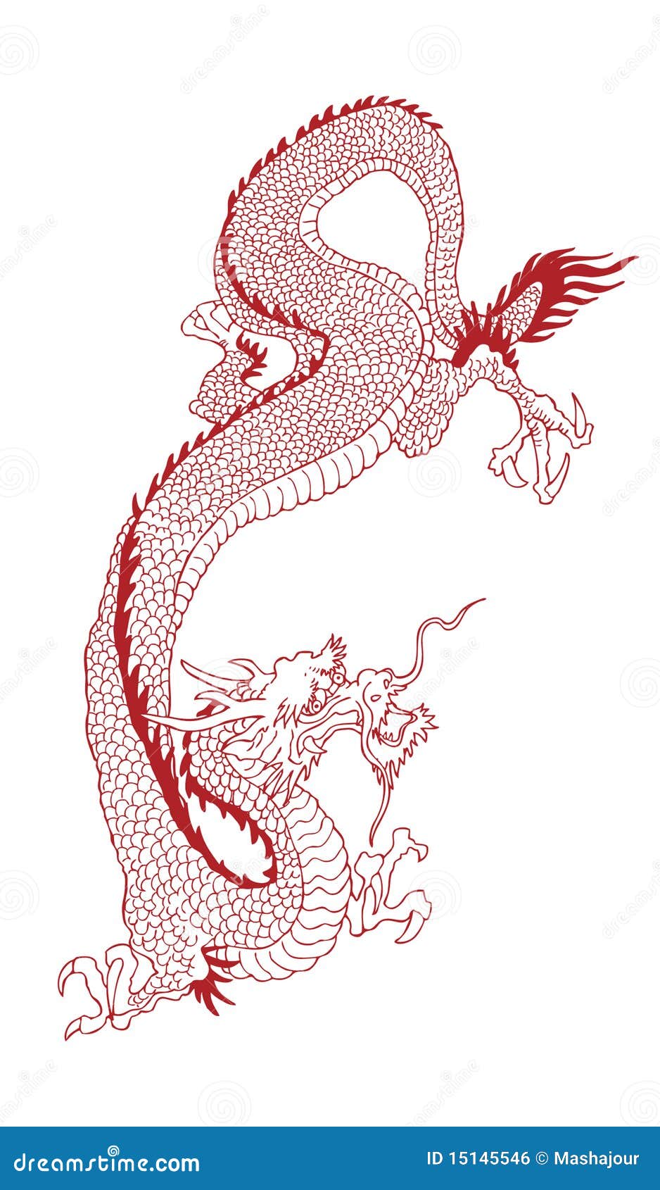 Kinesisk drake vektor illustrationer. Illustration av asiatisk - 15145546