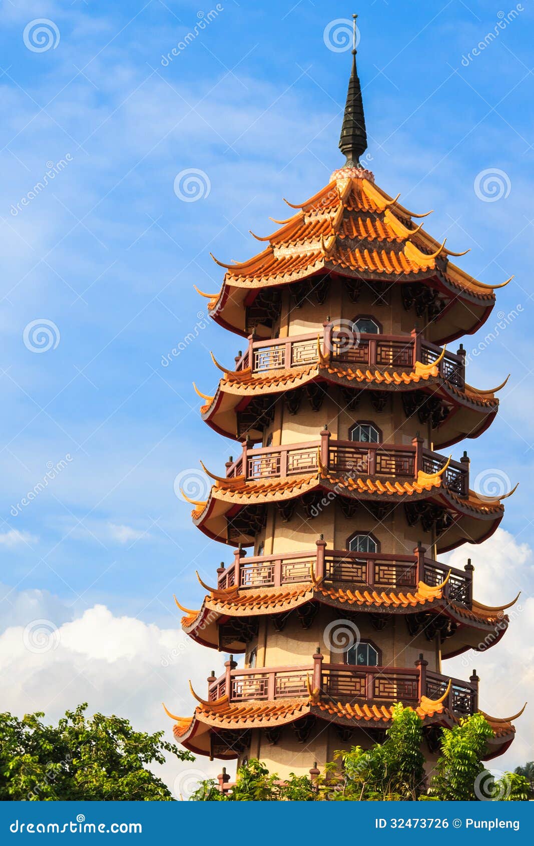 Kinesisk pagod i Thailand arkivfoto. Bild av stil, pagod - 32473726