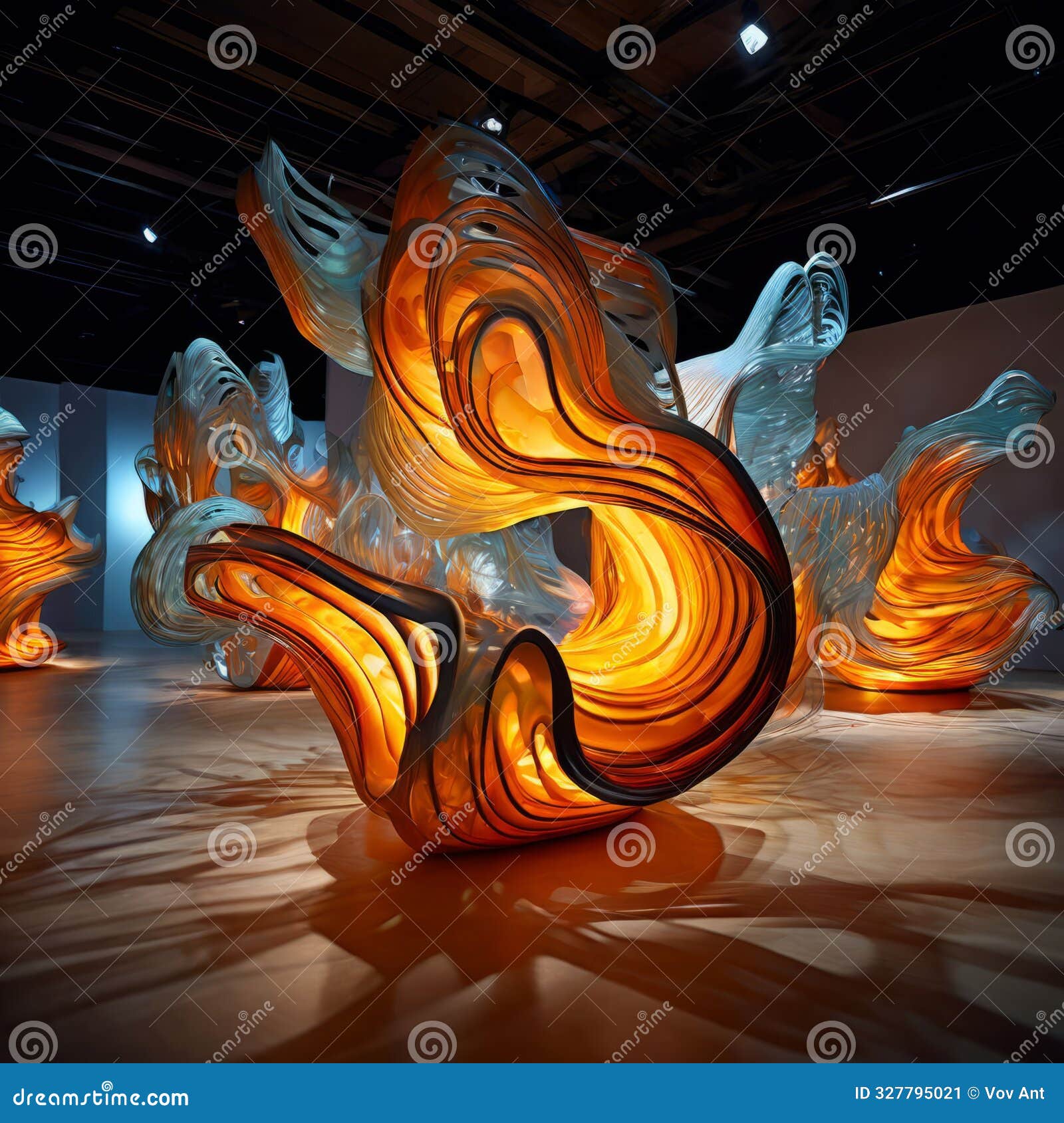 A Kinetic Art Installation that Moves and Chnges Shape in Respo Stock ...