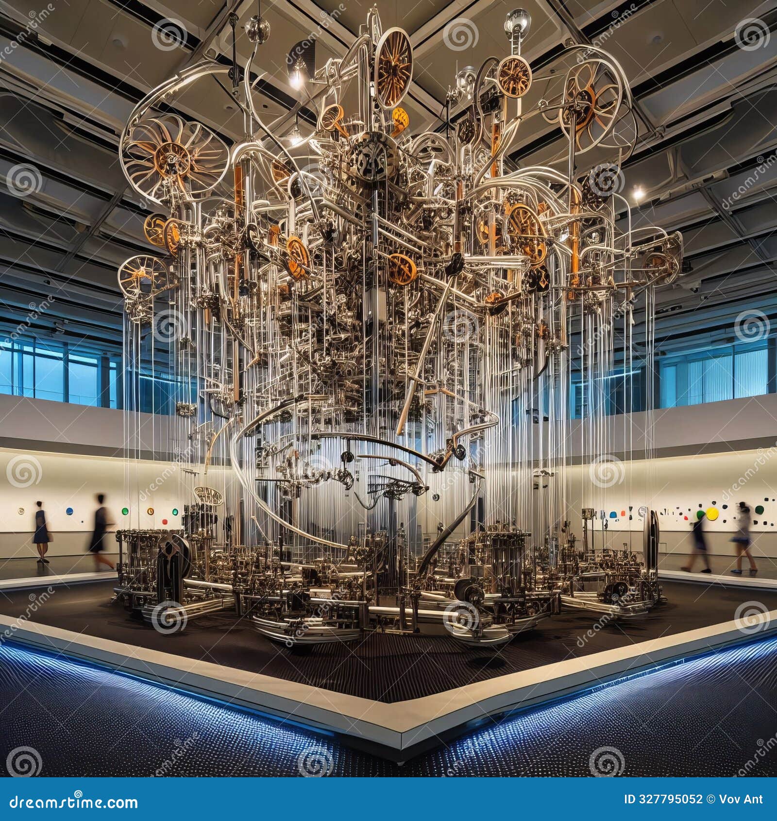 A Kinetic Art Installation that Uses Movableelements, Mechanic Stock ...