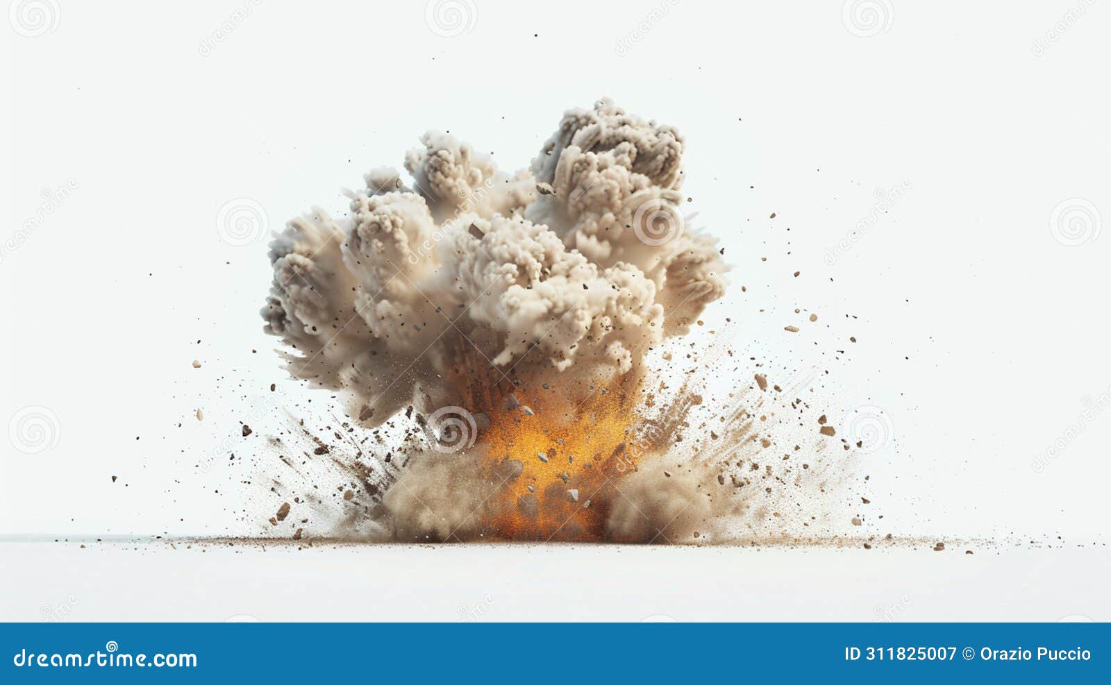 Kinetic Explosion: Portrait of Moving Fire Bomb on Pure White ...