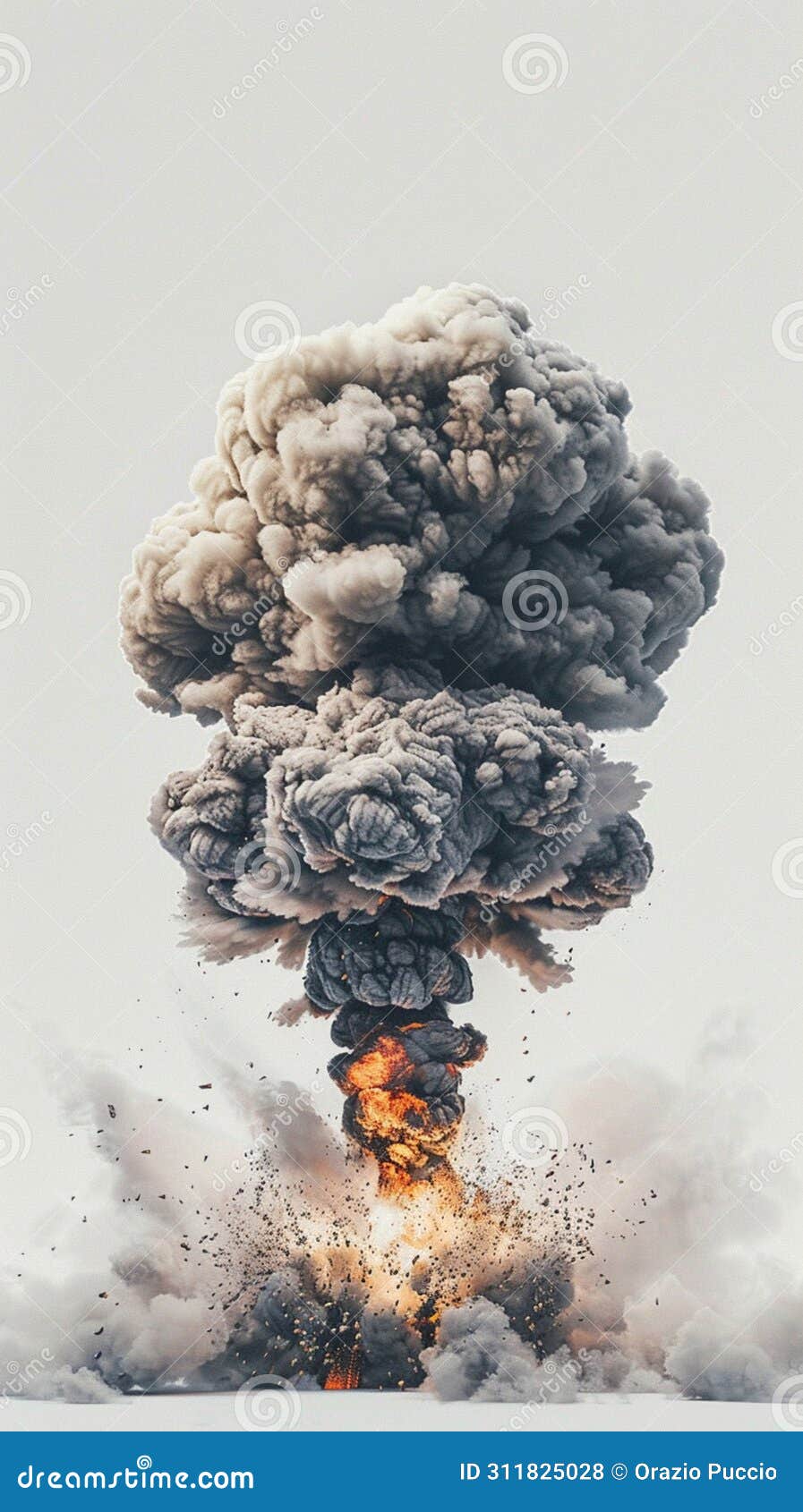 Kinetic Explosion: Portrait of Moving Fire Bomb on Pure White ...