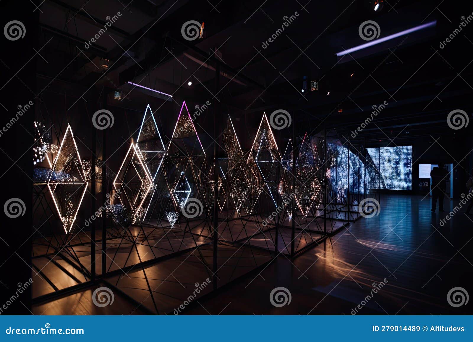 Kinetic and Interactive Geometric Art Installation, with Lights and ...