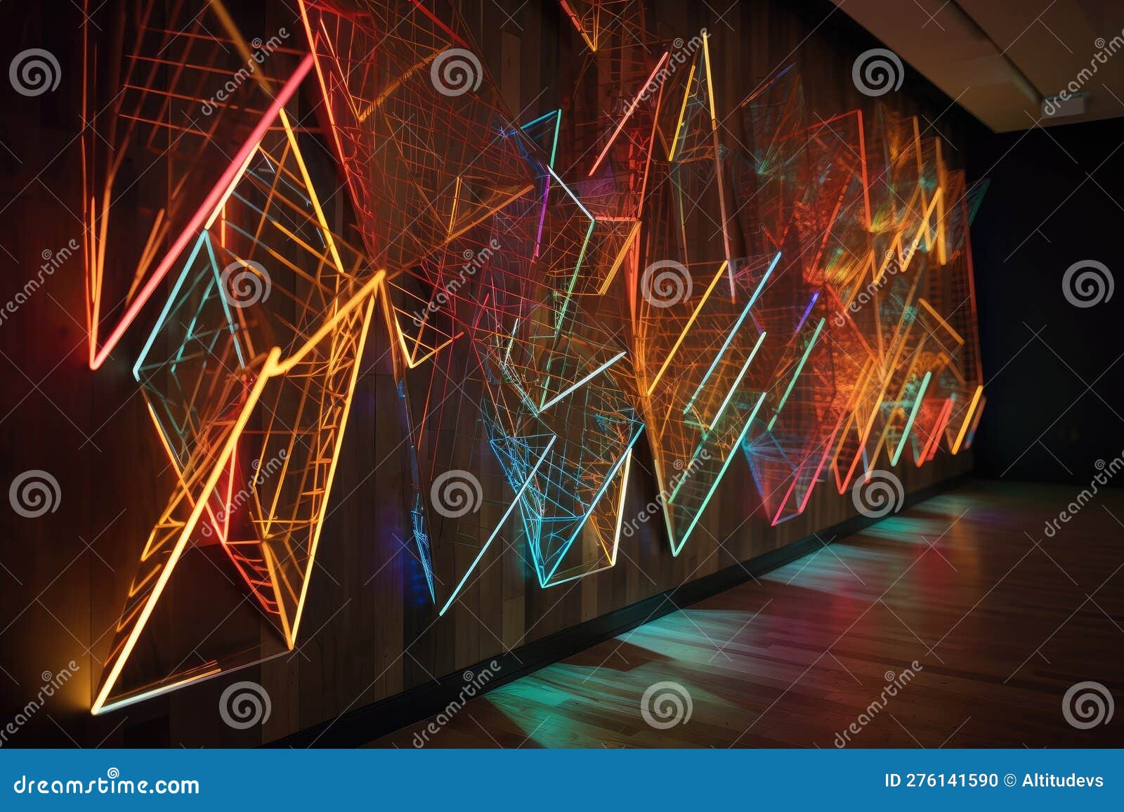 Kinetic and Interactive Geometric Art Installation on a Wall, with ...
