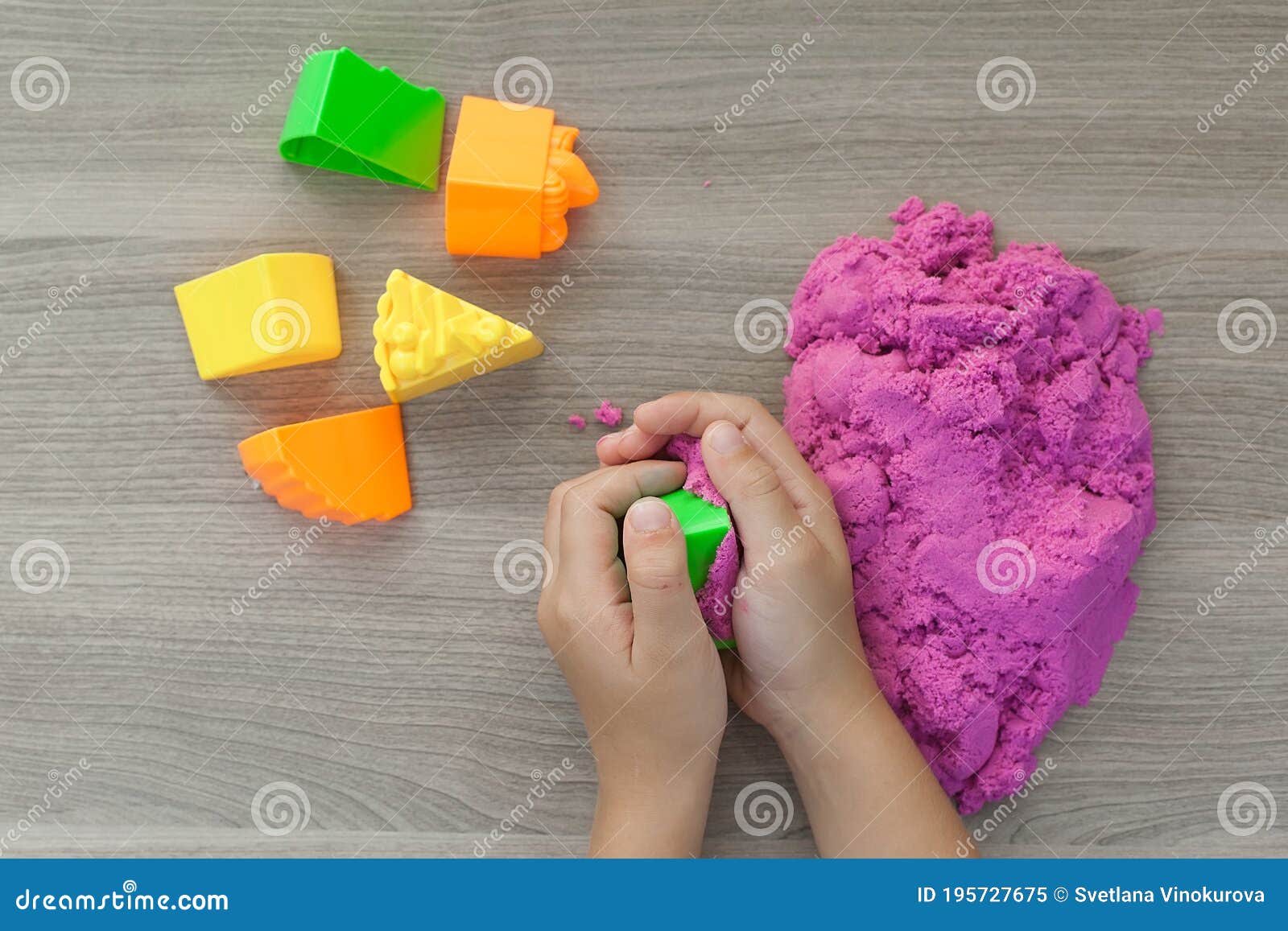 Kinetic Sand for Children. Development of Fine Motor Skills. Sand Molds ...