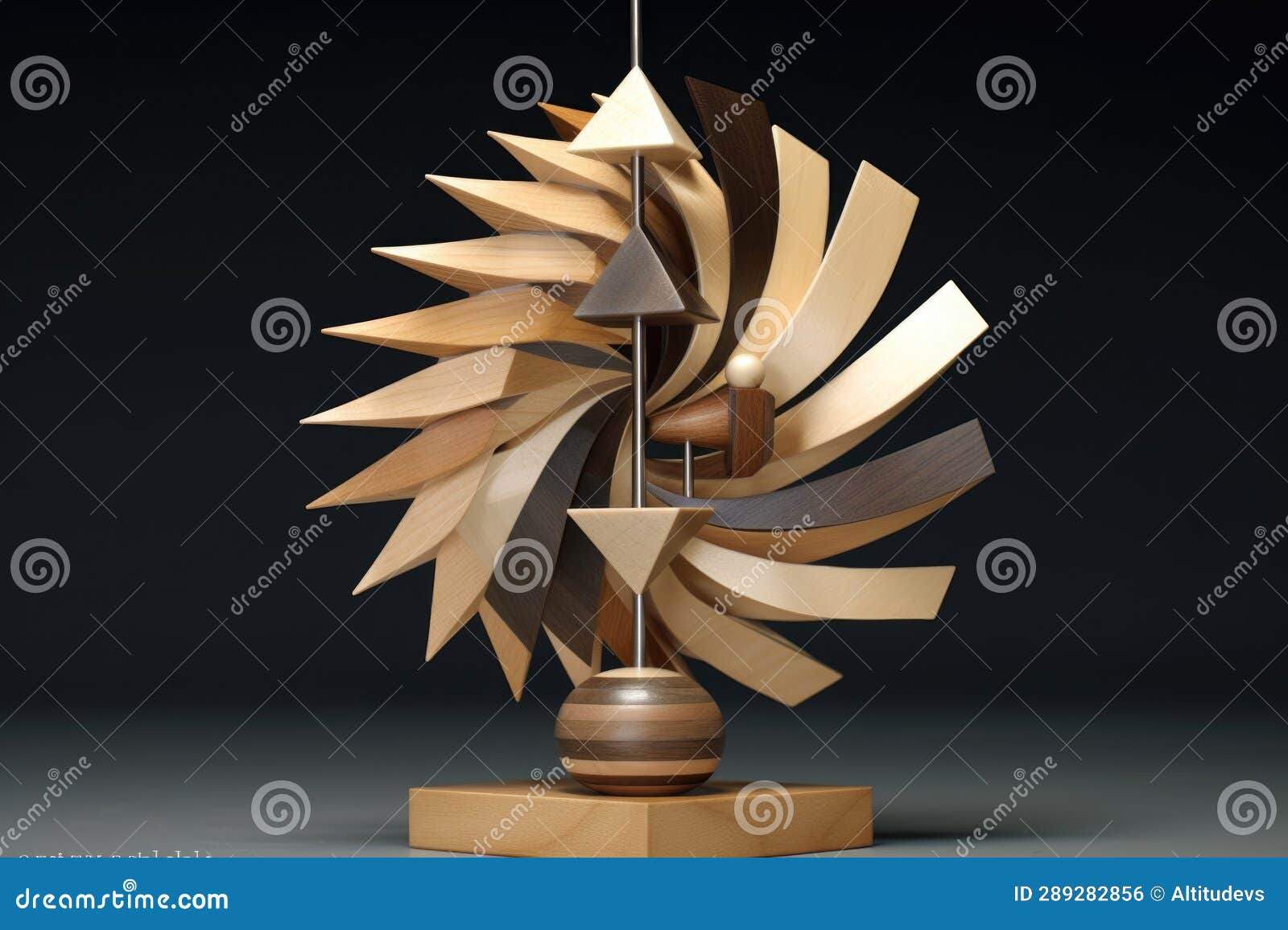 Kinetic Sculpture with Spinning Geometric Shapes Stock Photo - Image of ...