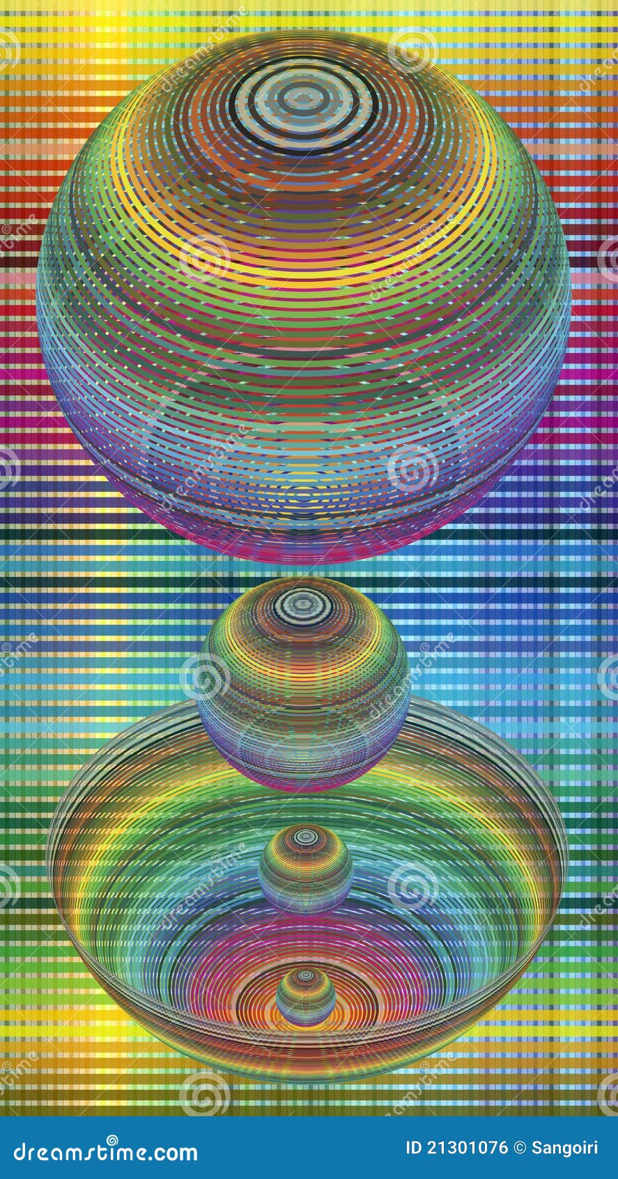 Kinetic Spheres in Rainbow Colors Stock Illustration - Illustration of ...